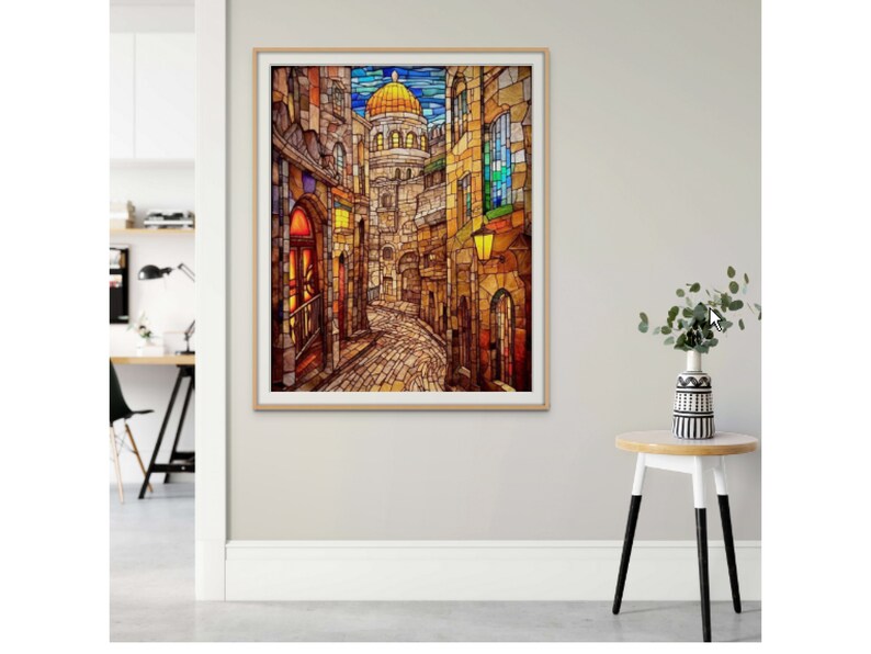 Holy Sepulchre in Jerusalem Stained Glass Media | Digital Oil Art Print ...