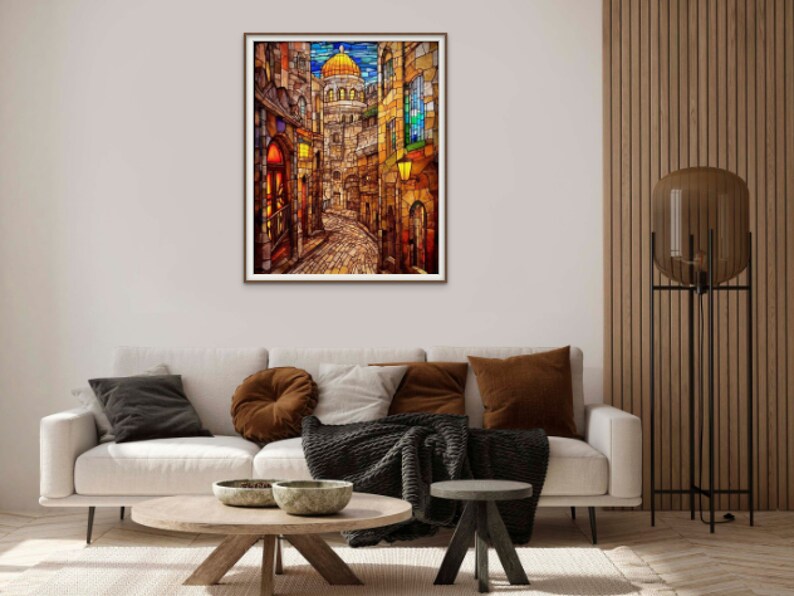 Holy Sepulchre in Jerusalem Stained Glass Media | Digital Oil Art Print ...