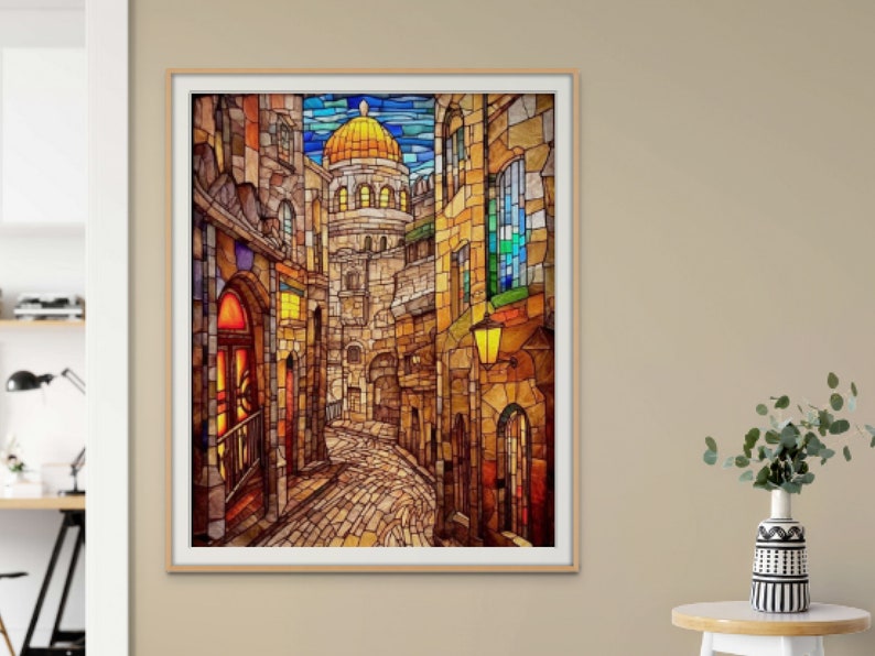 Holy Sepulchre in Jerusalem Stained Glass Media Digital Oil Art Print ...