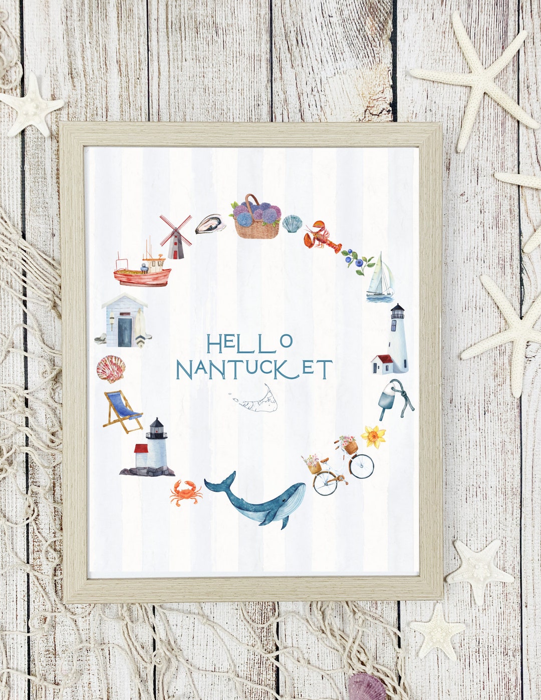 Nantucket Wall Art, Nantucket Digital Print, Nantucket Print, Hello ...