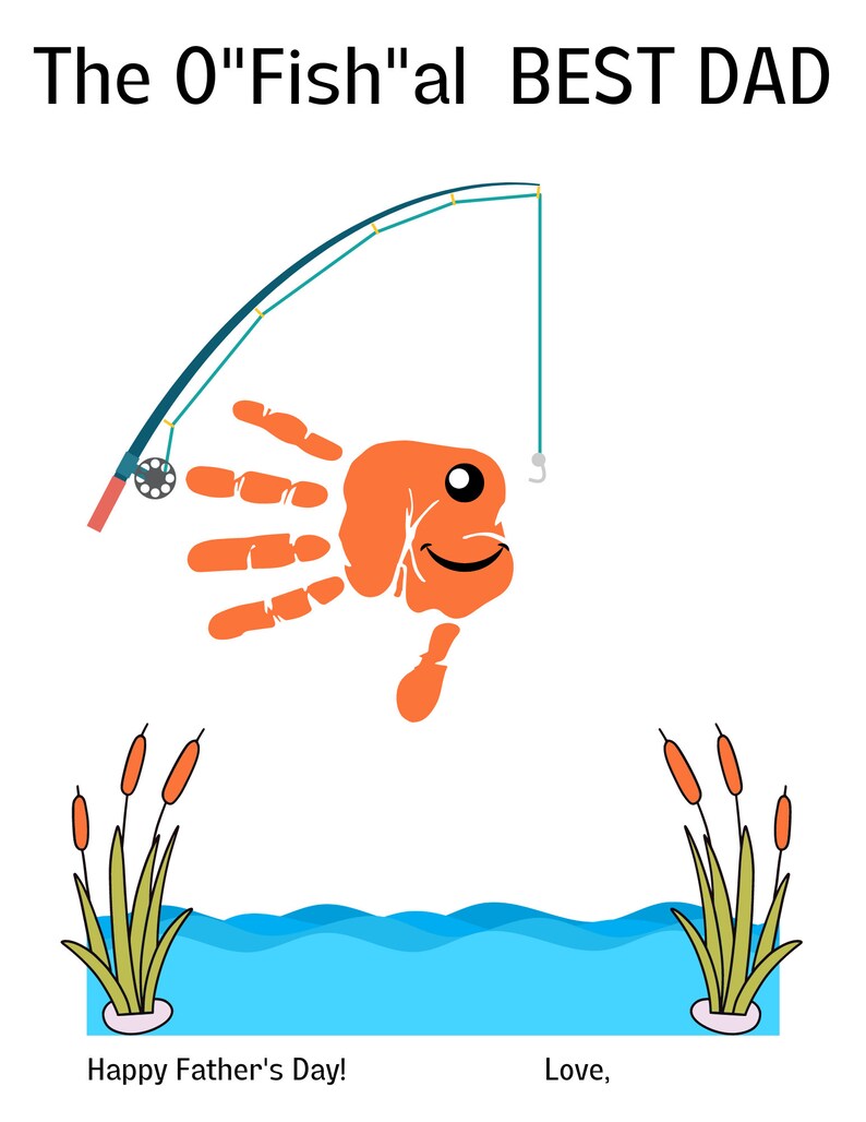 Father's Day Printable, Dad, Fishing, Best Dad, Craft, Fathers Day ...