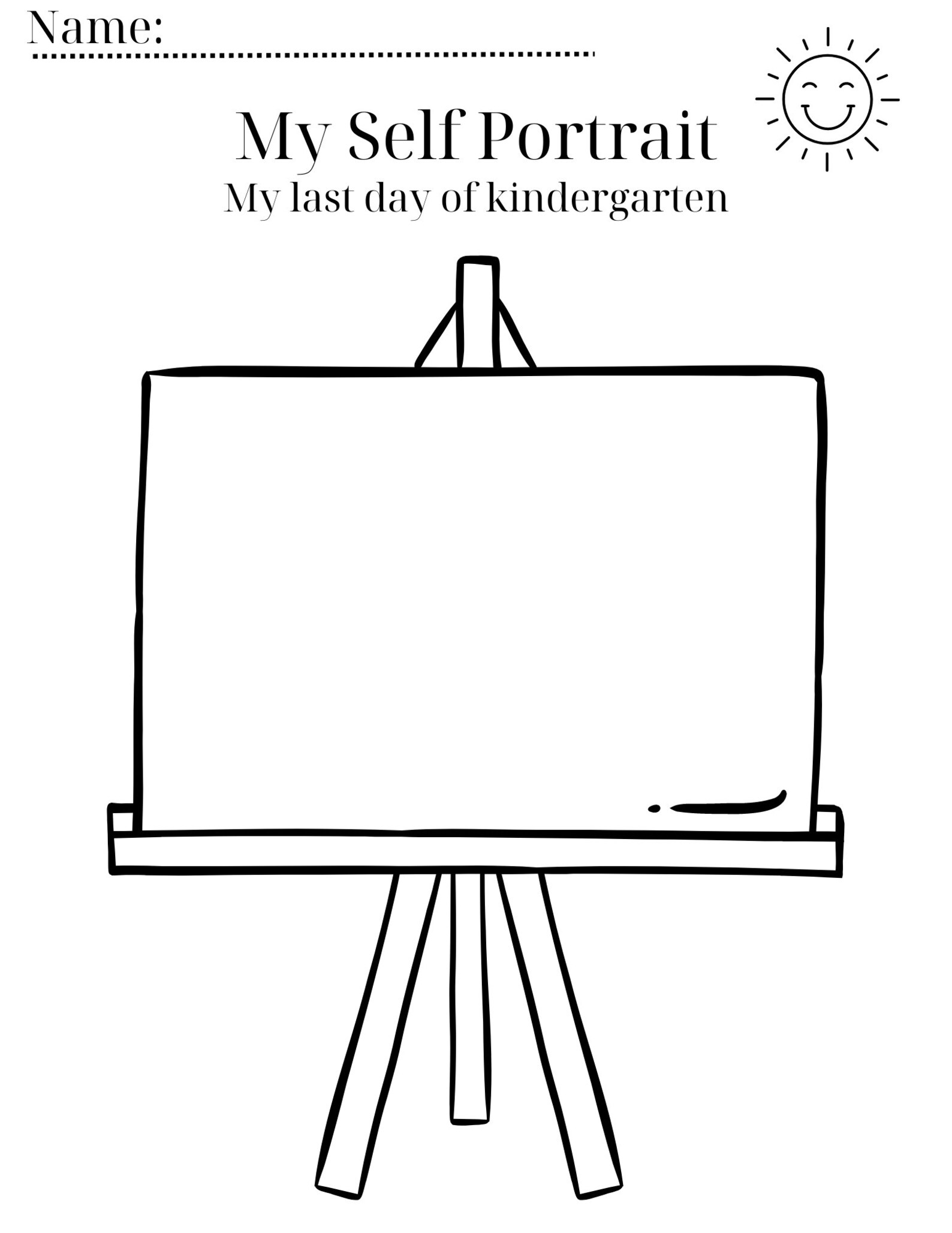 First Day of School Printable Activity, Self Portrait Craft, Homeschool ...
