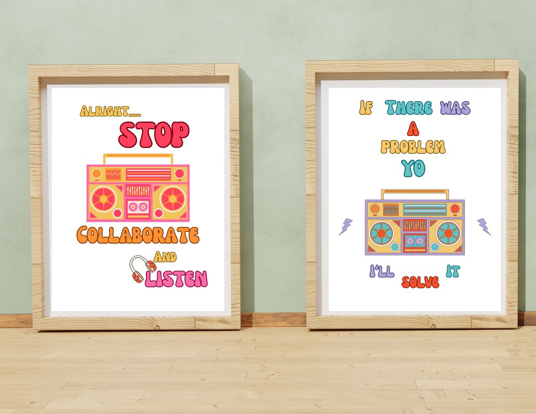 Retro Rap Posters, Boombox Art, Wall Art, Teacher Life, Classroom Art ...
