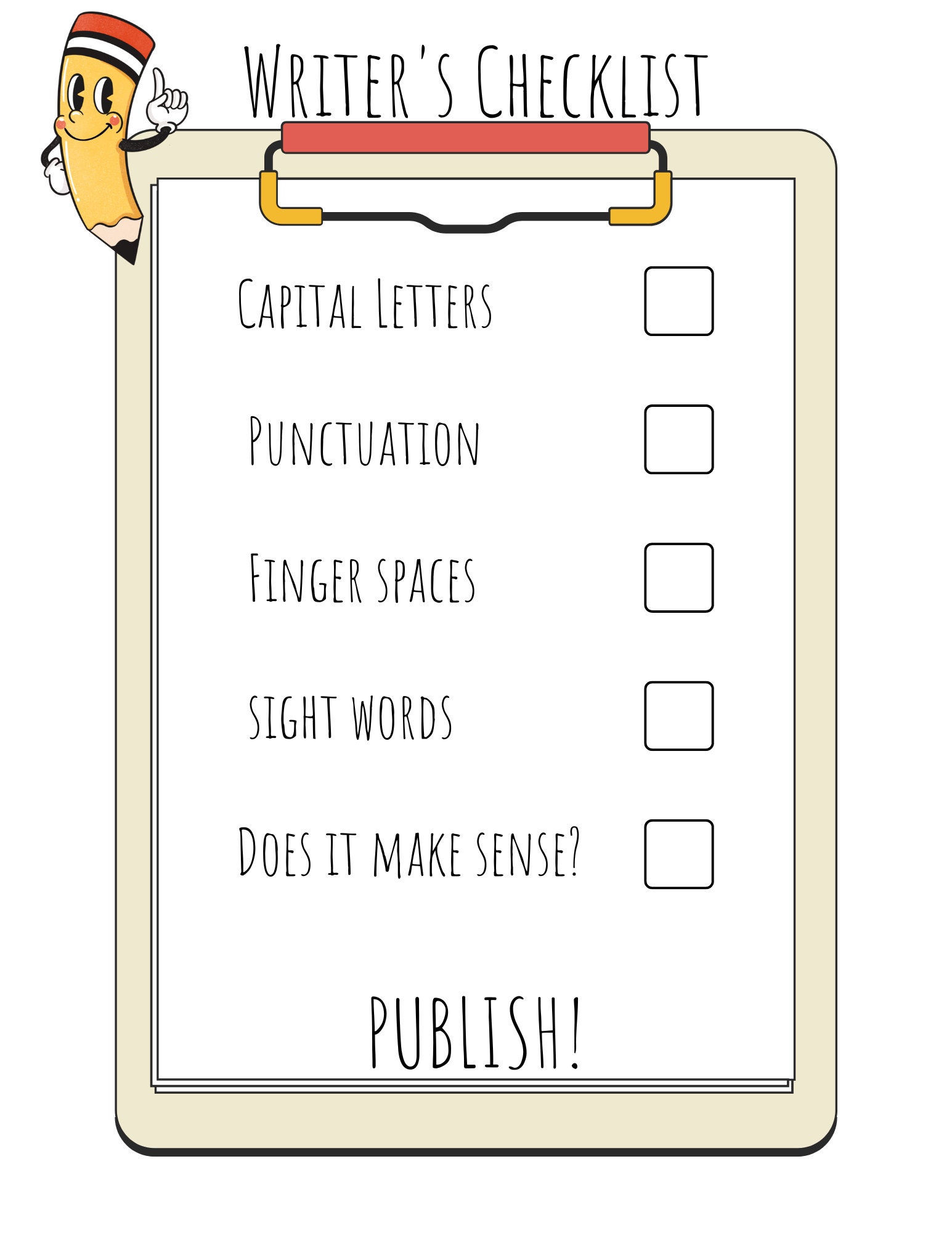 Writing Checklist, Classroom Decor, Classroom Rules, Early Writers ...