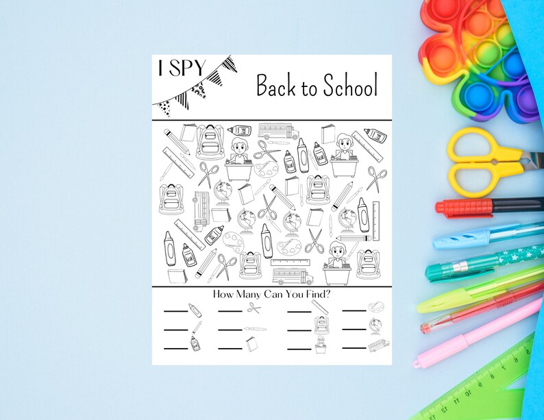 I Spy Back to School Printable, Classroom Activity, School Instant ...