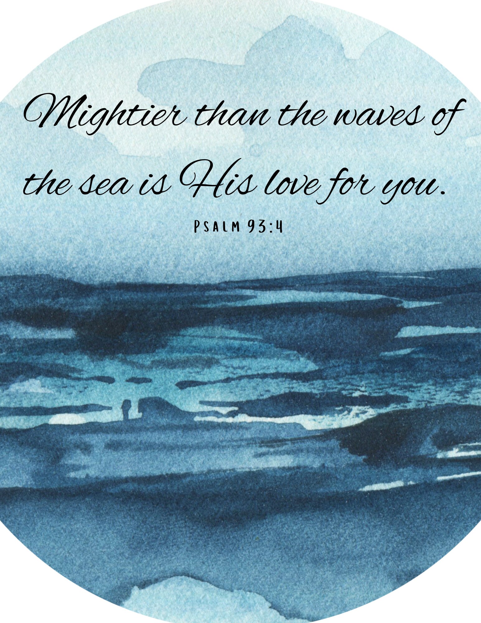 Ocean Bible Verse Wall Art, Beach Scripture Sign, Bible Verse Sign ...