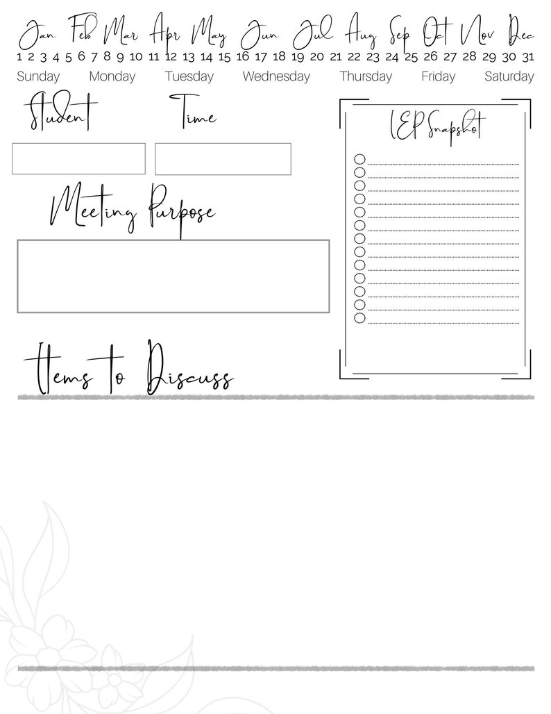 Printable Special Education IEP Template, IEP Meeting Prep Binder, IEP ...