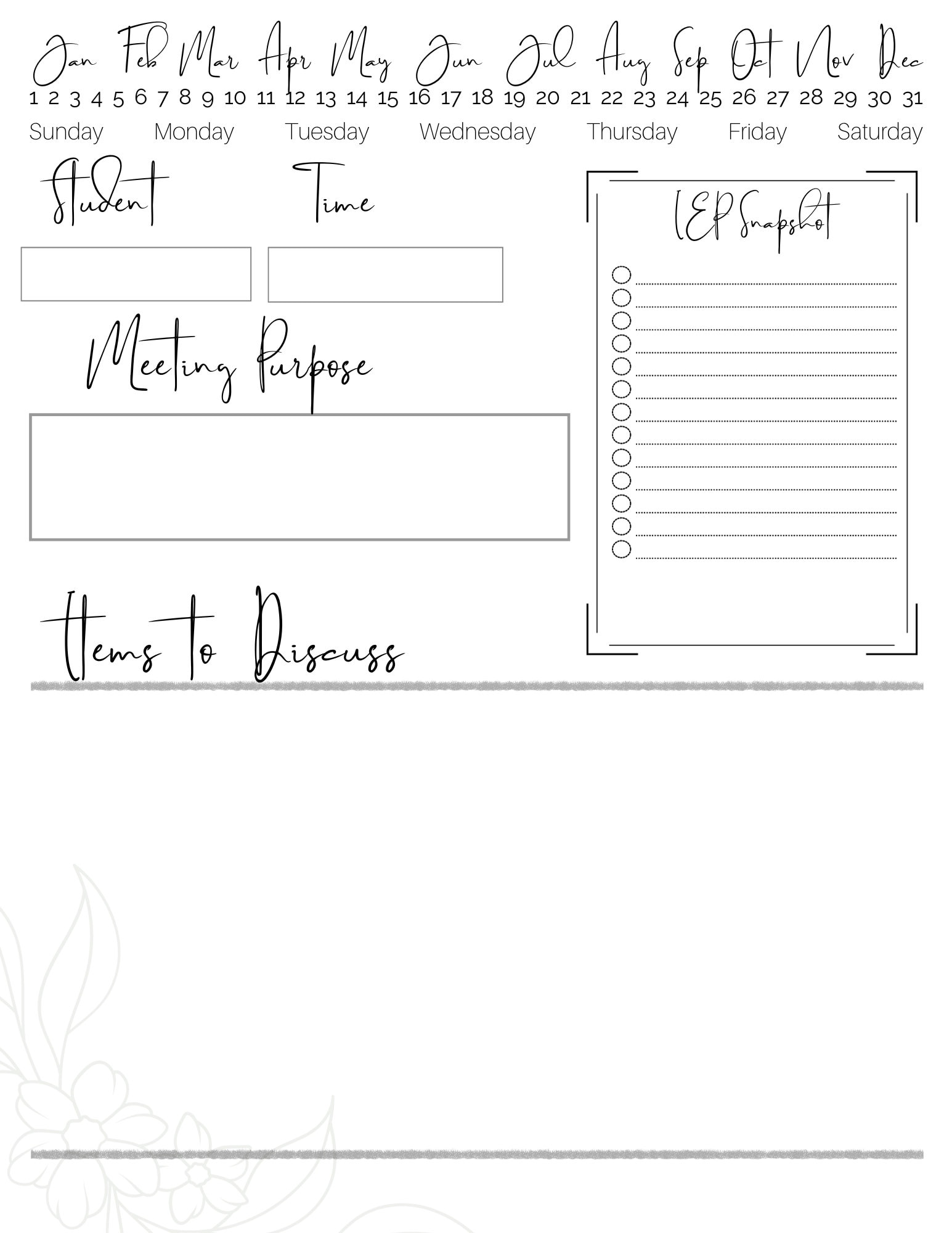 Printable Special Education IEP Template, IEP Meeting Prep Binder, IEP ...