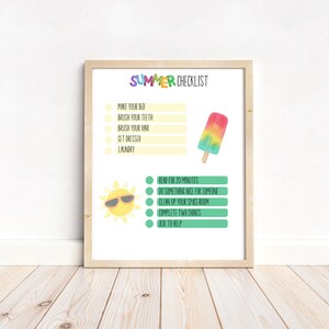 Summer Chore Chart, Summer Checklist, Reward Chart, Chores, Popsicle ...