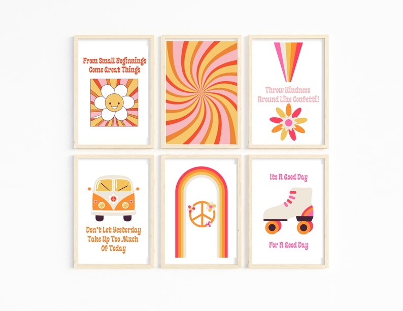 Groovy Classroom Poster Bundle, Retro Posters, Mental Health, School ...