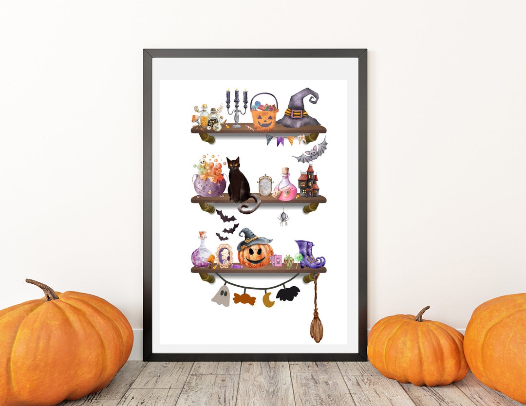 Halloween Wall Art, Halloween Printable, Halloween Fall Art, Spooky ...