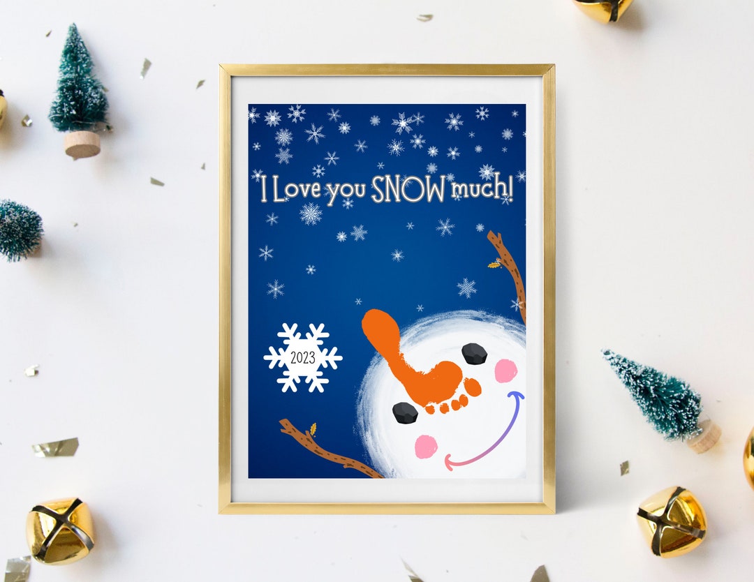 Christmas Footprint Printable, Snowman Craft Activity, Christmas Craft ...