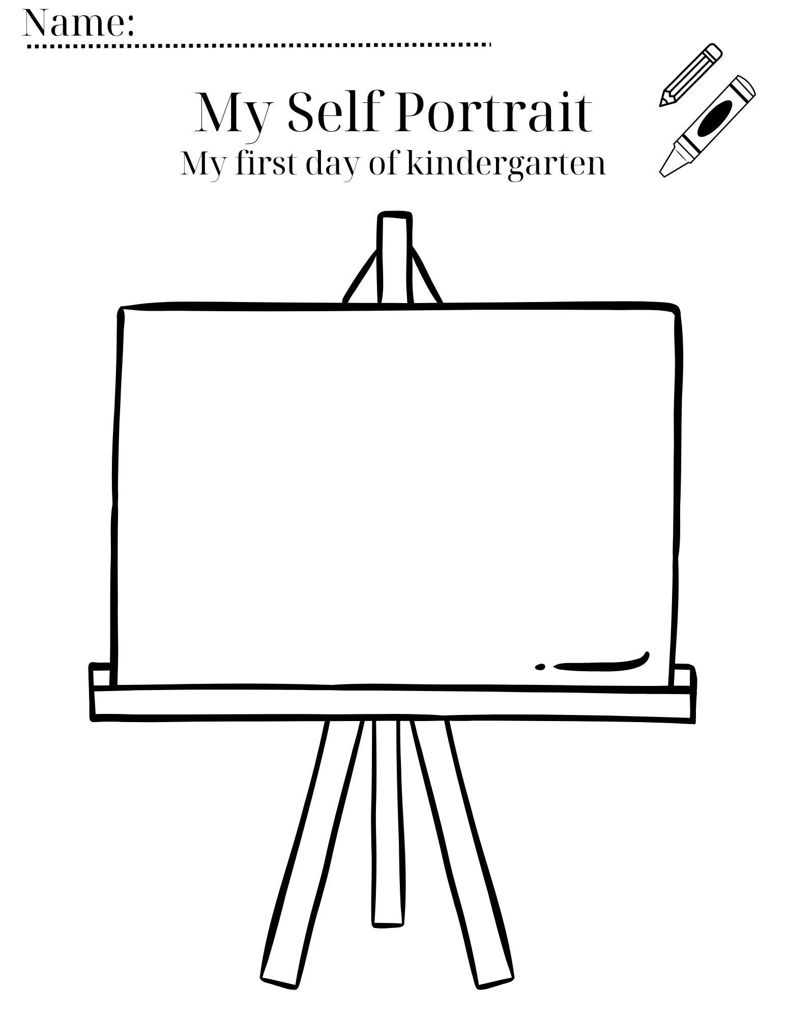First Day of School Printable Activity, Self Portrait Craft, Homeschool ...