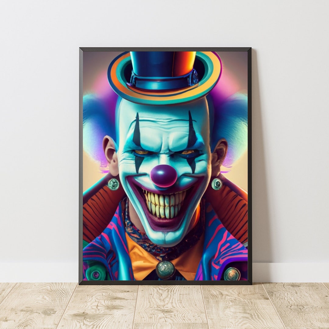 Cyberpunk Clown Poster Unique Art Print, Scary Horror Decor & Gift - Etsy