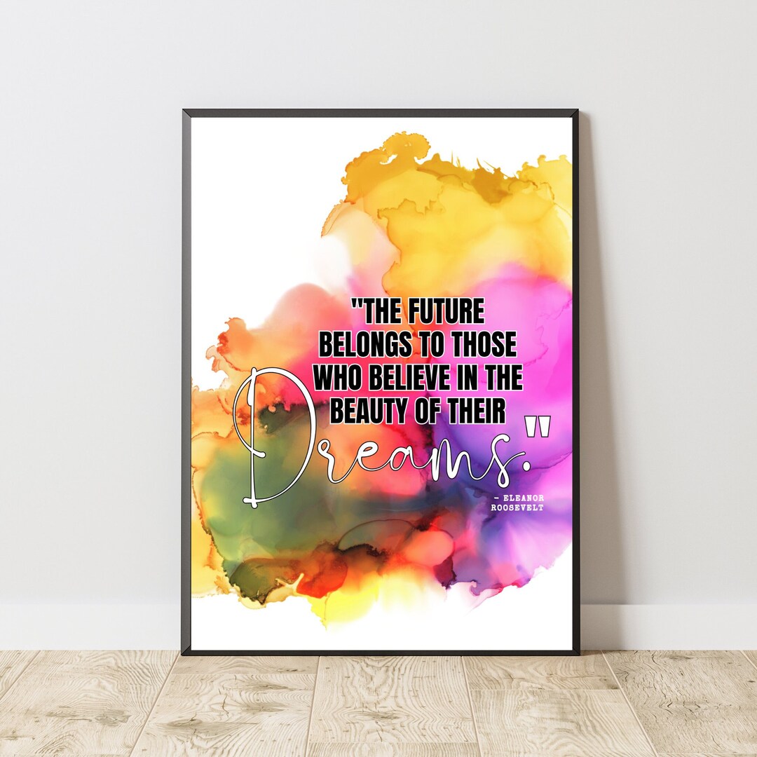 Dreams Inspirational Quote Poster: Watercolor Art Prints for Home Decor ...