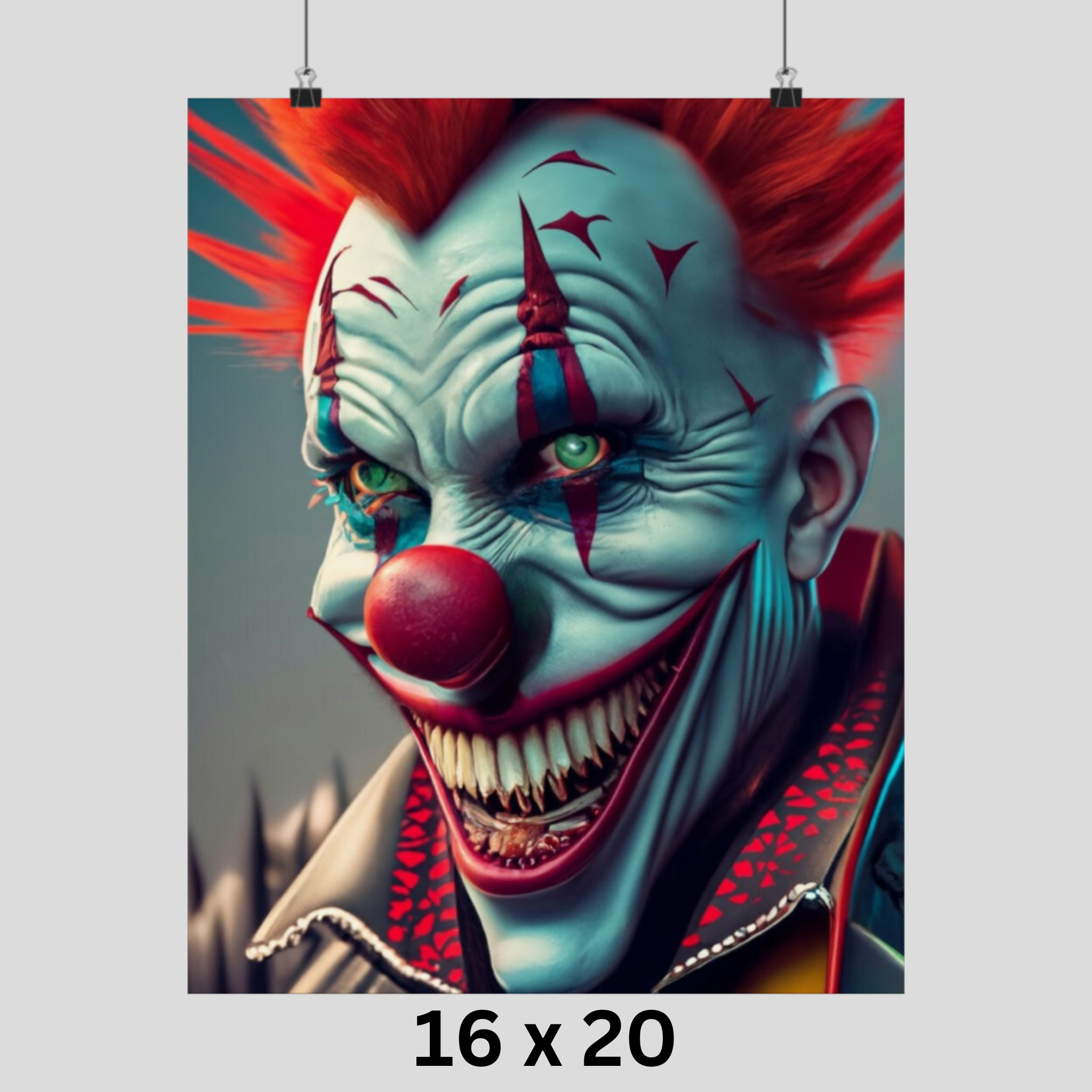 Malevolent Clown Poster Scary Gothic Bedroom Wall Art Print - Etsy