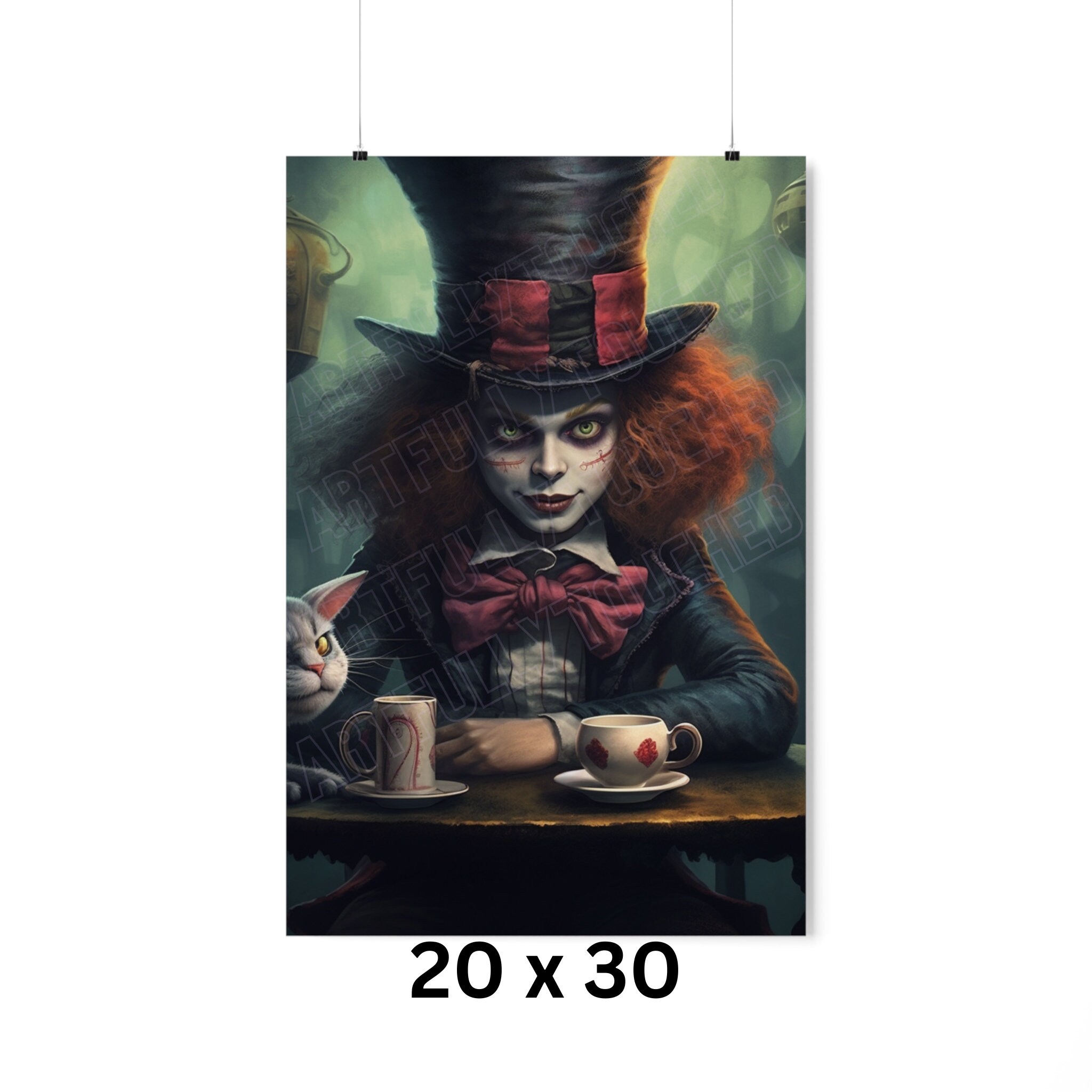 Mad Hatter Poster - Gothic Style Wonderland Tea Party Illustration - Etsy