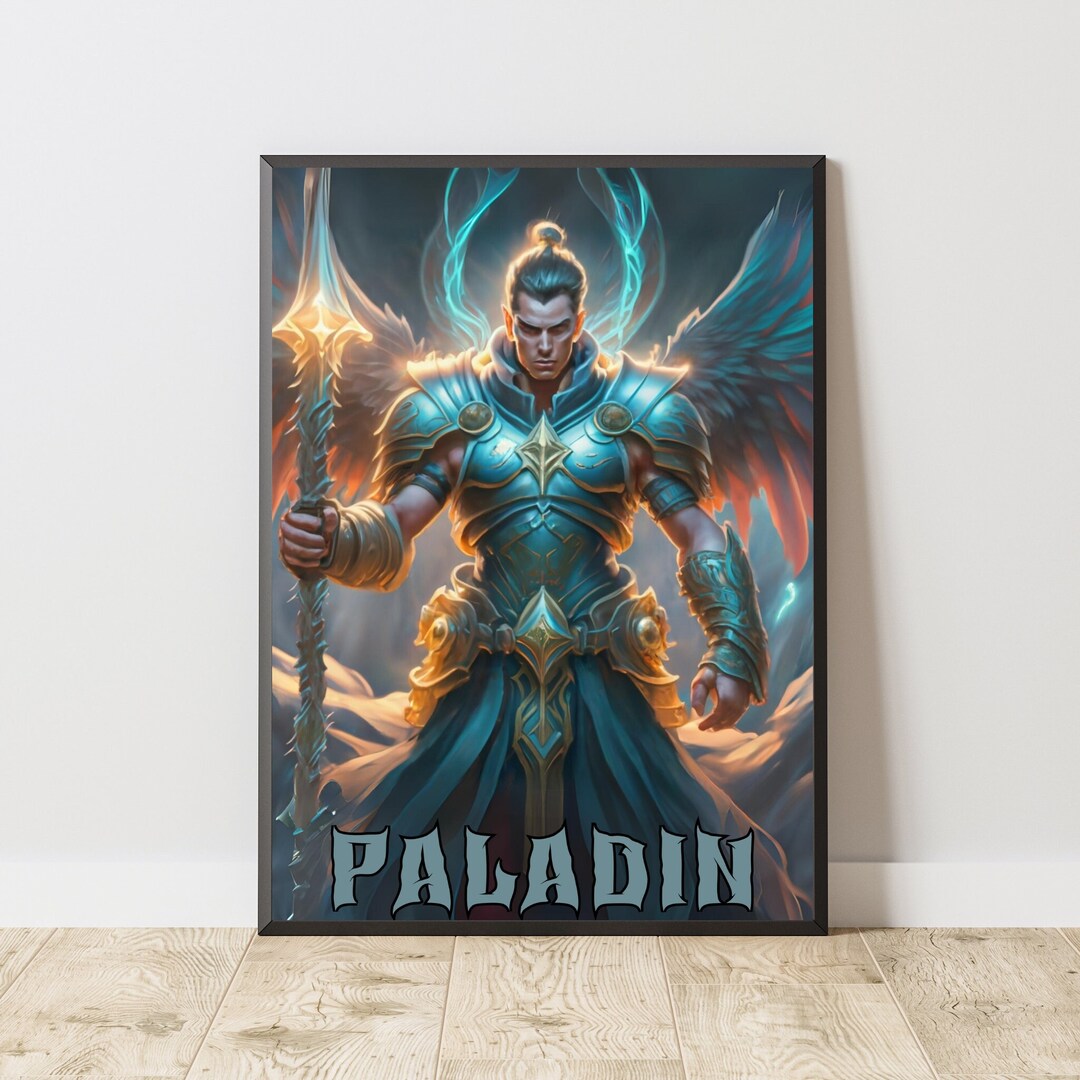 Human Paladin Crusader Poster: Unique Knights Templar Fantasy Art for ...
