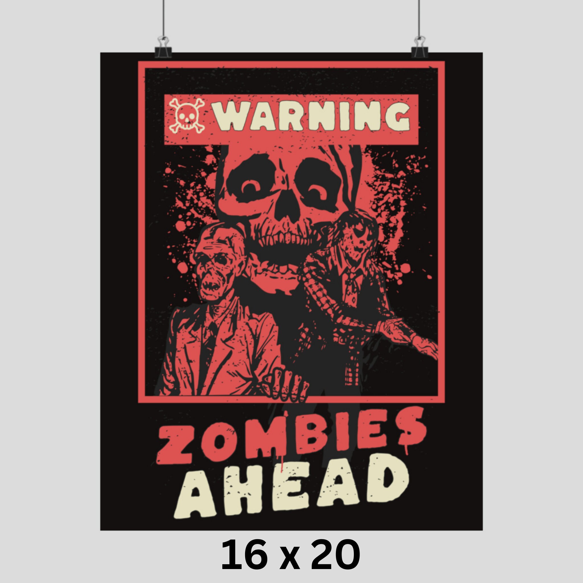 Zombie Apocalypse Poster Dark Art Print Unique Gift for - Etsy