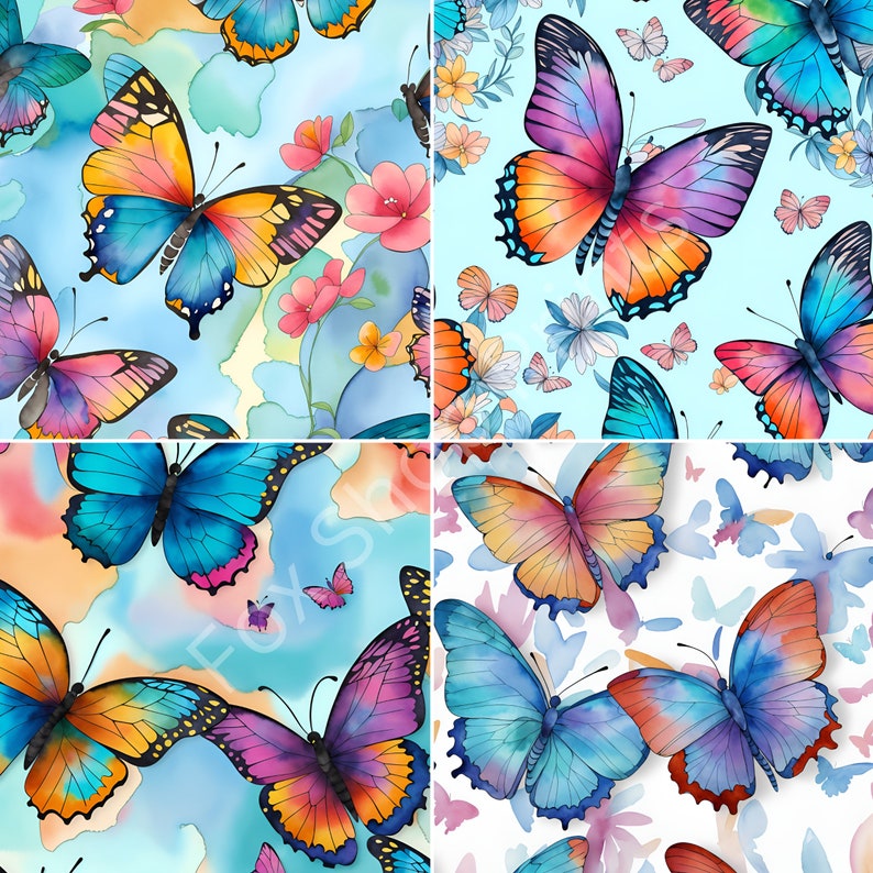 Butterfly Tiles PNG Commercial Use Instant Download - Etsy