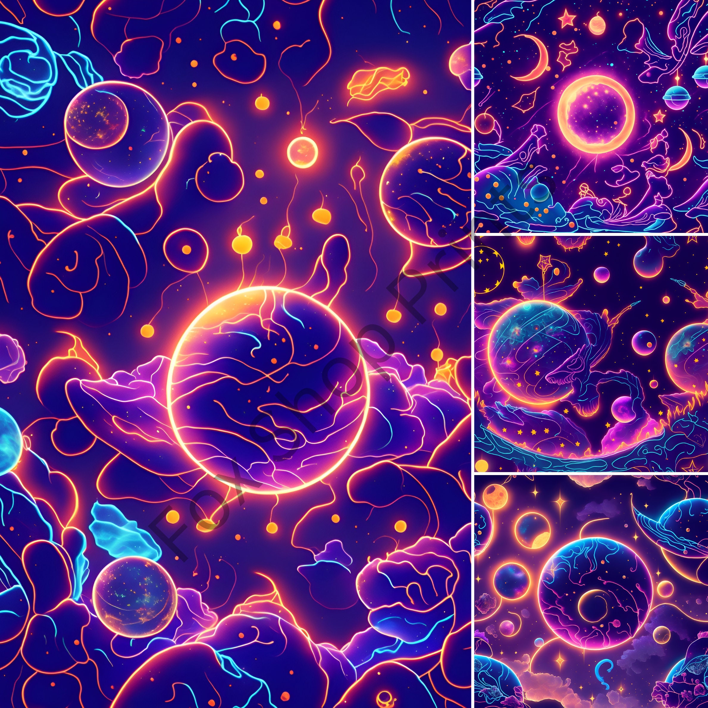 Planet Tiles, PNG, Commercial Use, Instant Download - Etsy