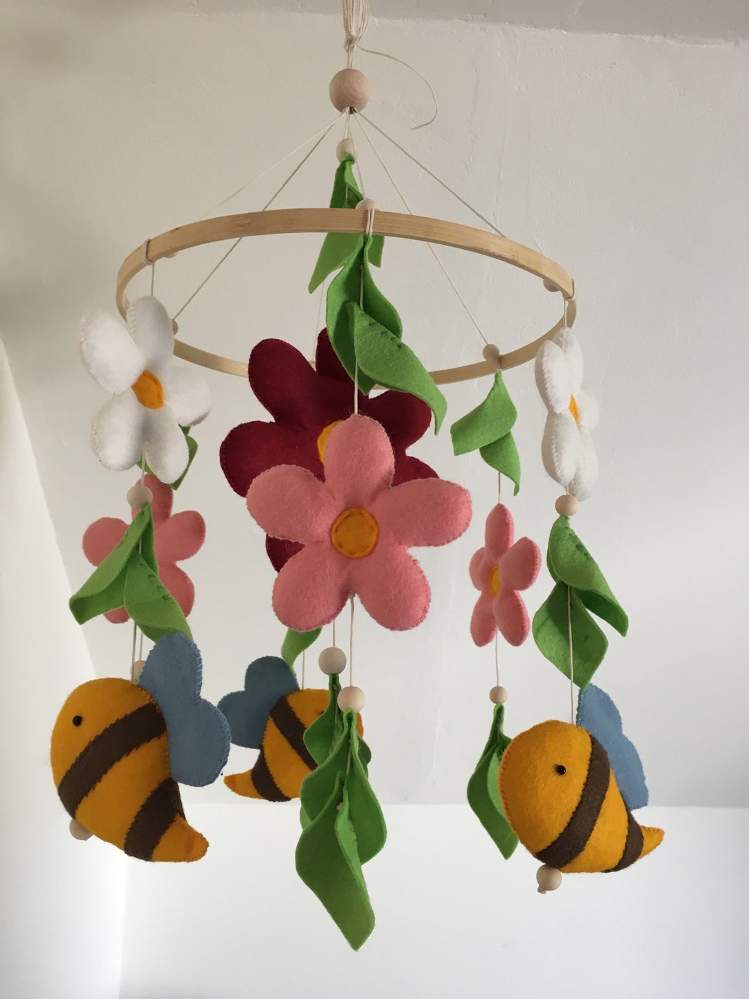 Bee and Flower Mobile for Nursery Garden Decor Colourfull - Etsy