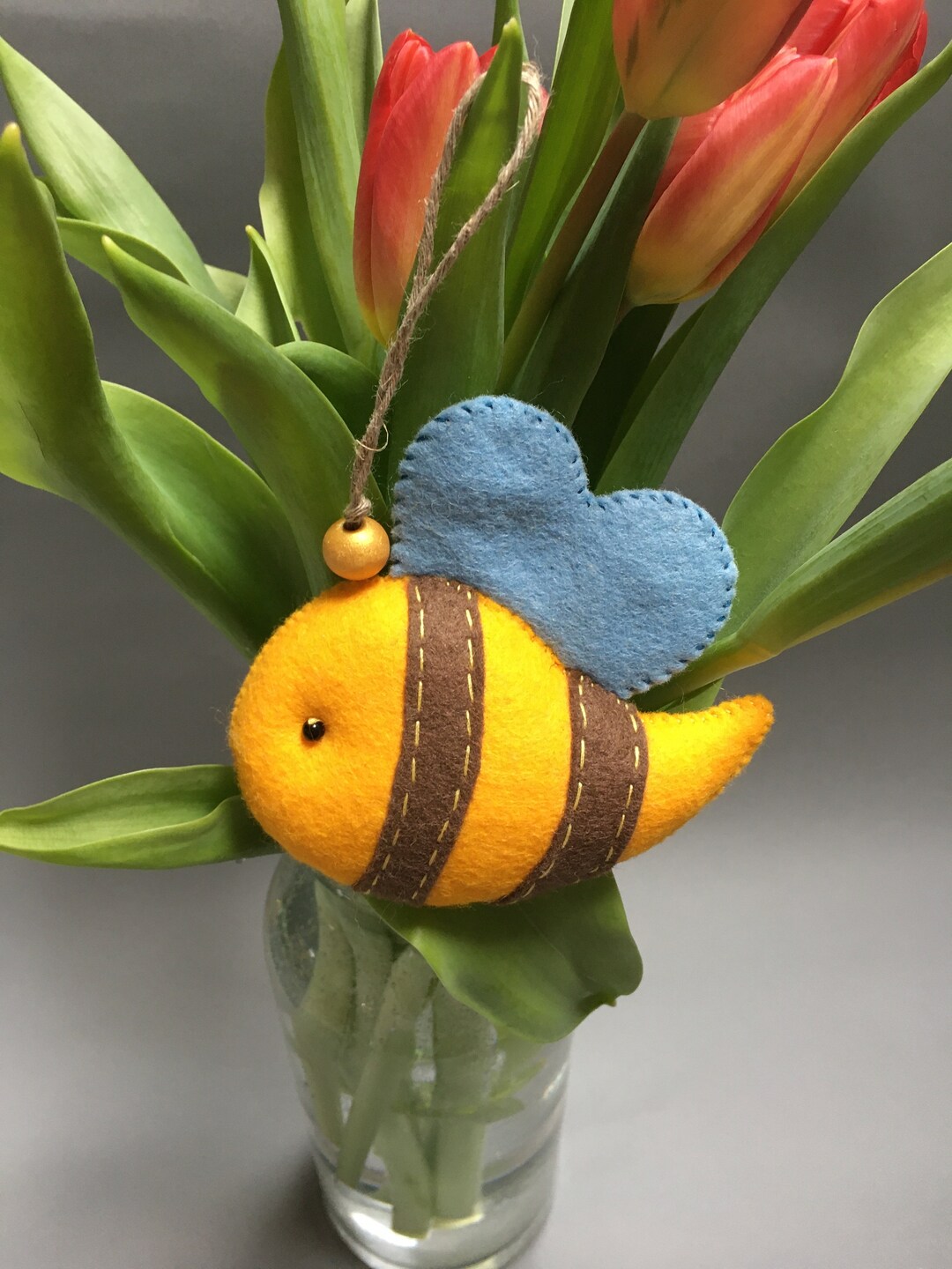 Bee Ornament, Felt Bumblebee Decoration, Spring Easter Felt Ornament ...