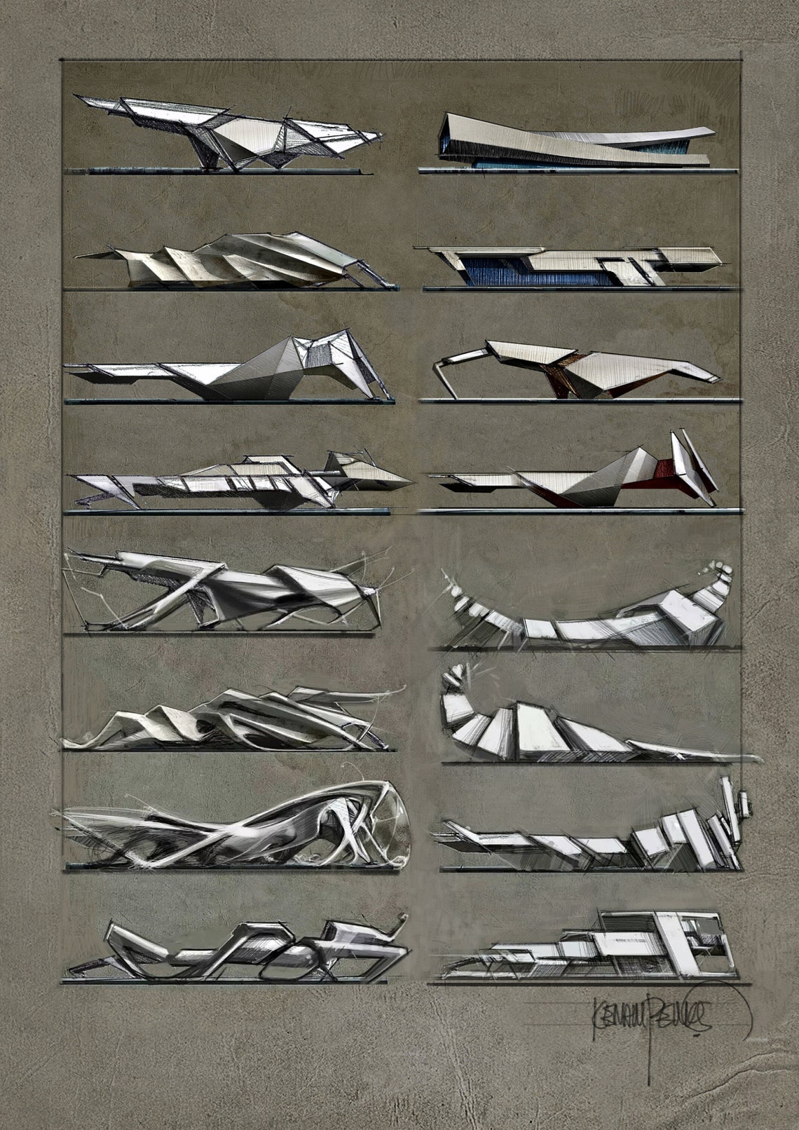 Mimesis; Origami Concept Architectural Drawing - Etsy Canada