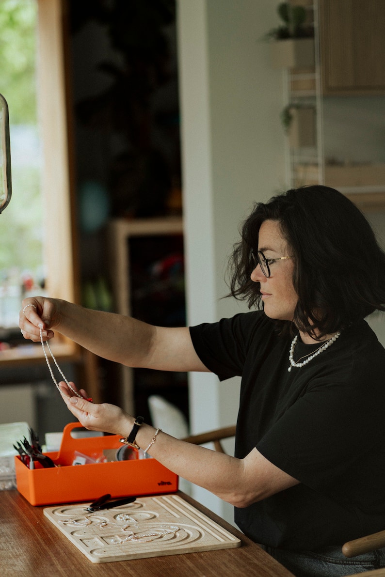 Pearl Necklace melon Made of Preloved Freshwater Pearls With Strawberry ...