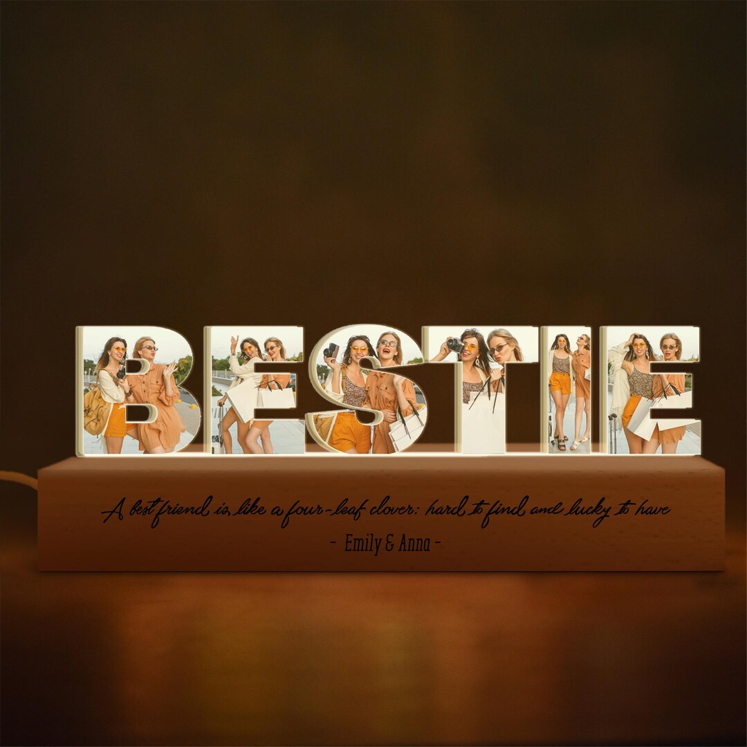 Personalized Bestie Photo Collage Night Light, Custom Bestie Gifts ...
