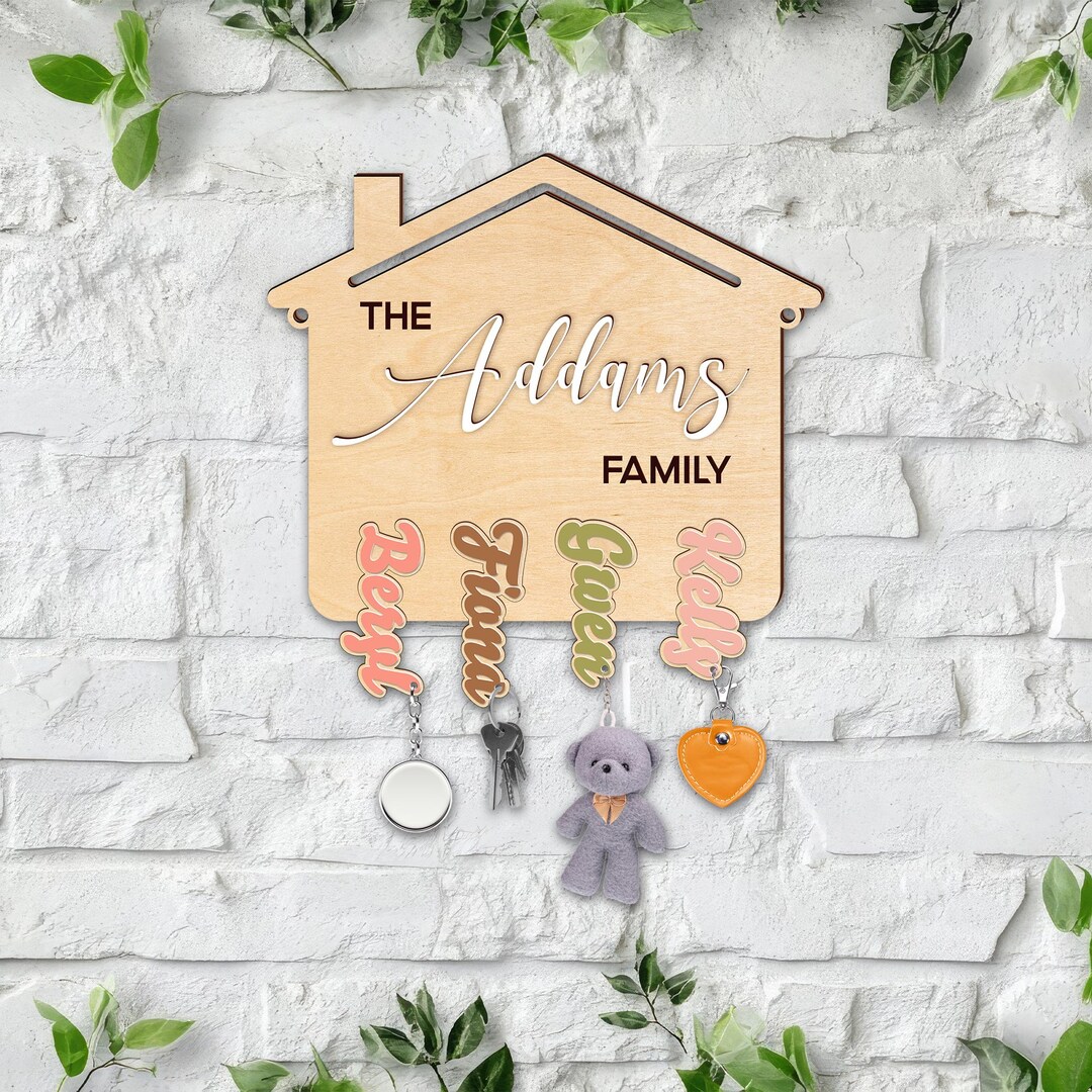Custom Key Rack, Home Sweet Home Key Holder for Wall, Personalized ...