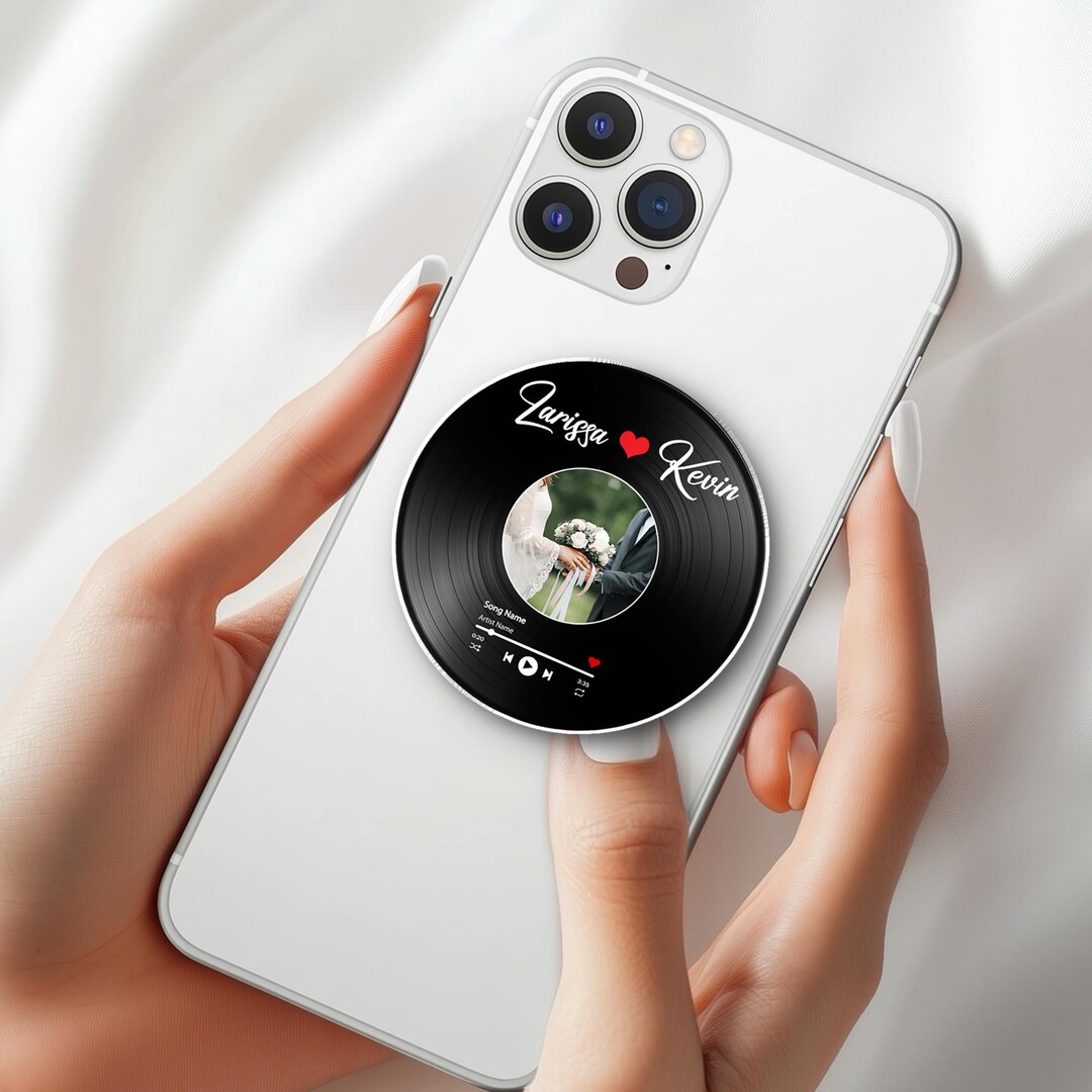 Custom Vinyl Record Phone Grip, Personalized Music Phone Grip for Music ...