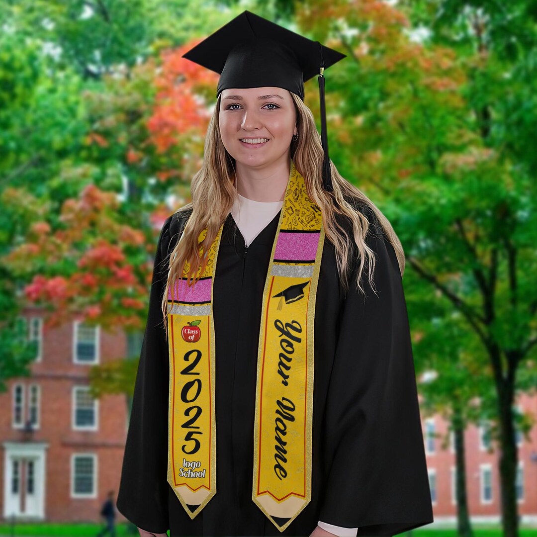 Custom Graduation Stole Class of 2025, Pencil Stole Graduation for ...