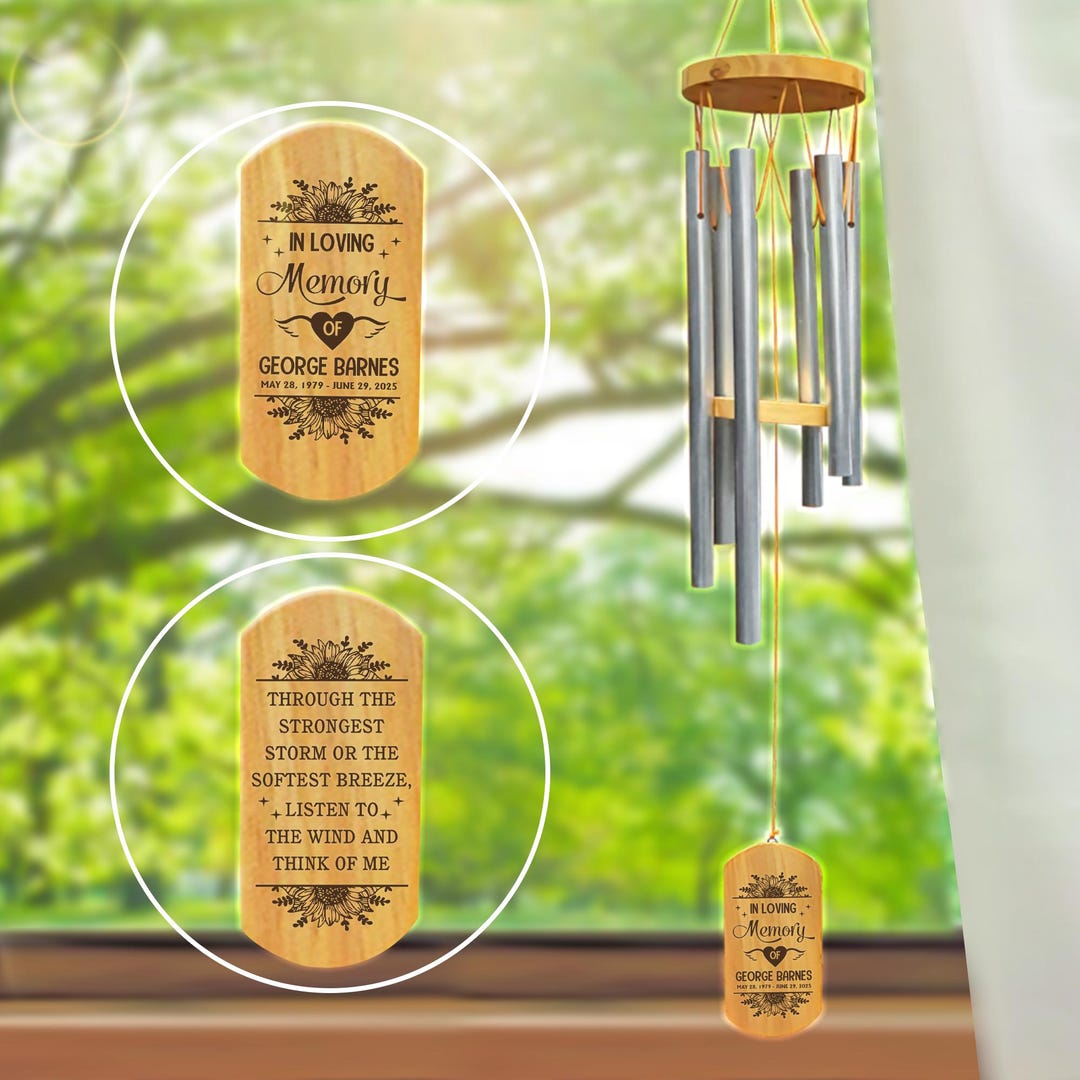 Custom Sympathy Wind Chime, in Loving Memory of Wind Chime ...