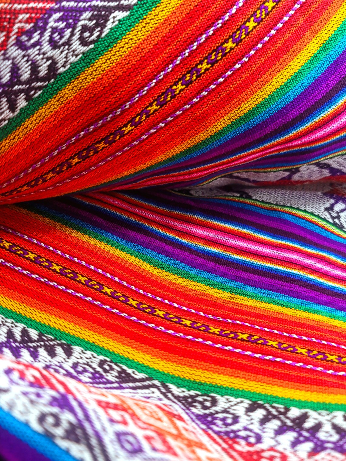 Long Peruvian Manta / Tribal Fabric Blankets/peru Textile Tablecloth ...