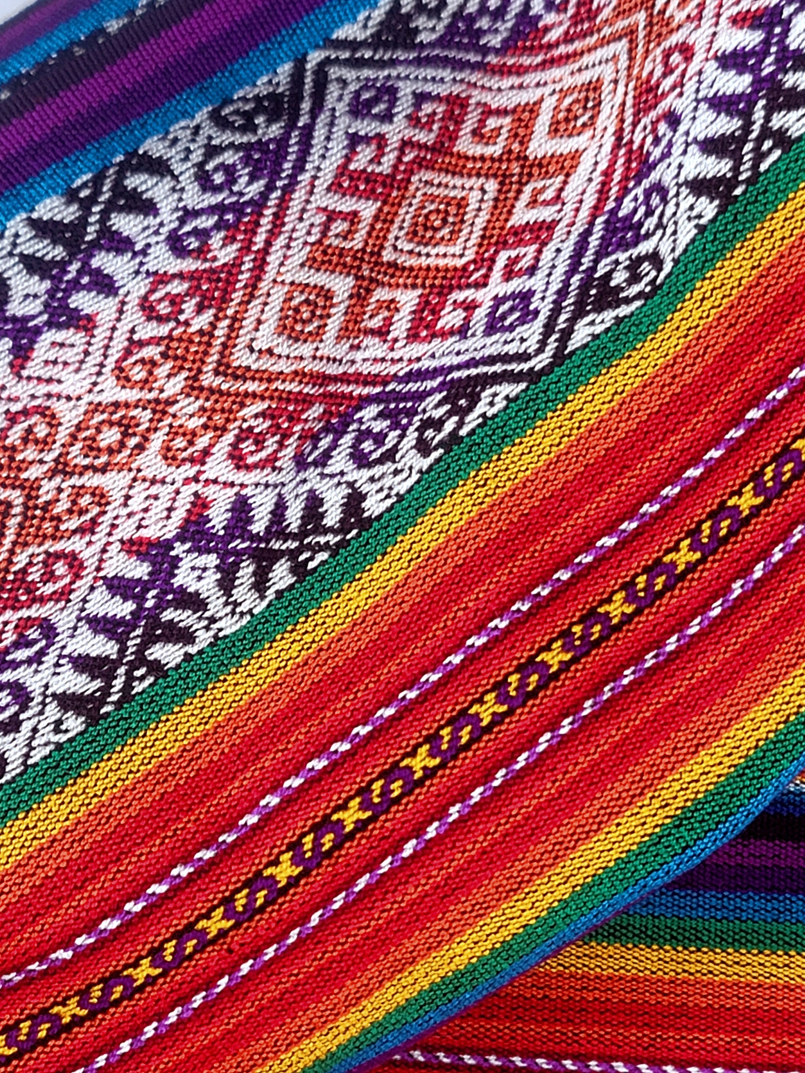 Long Peruvian Manta / Tribal Fabric Blankets/peru Textile Tablecloth ...