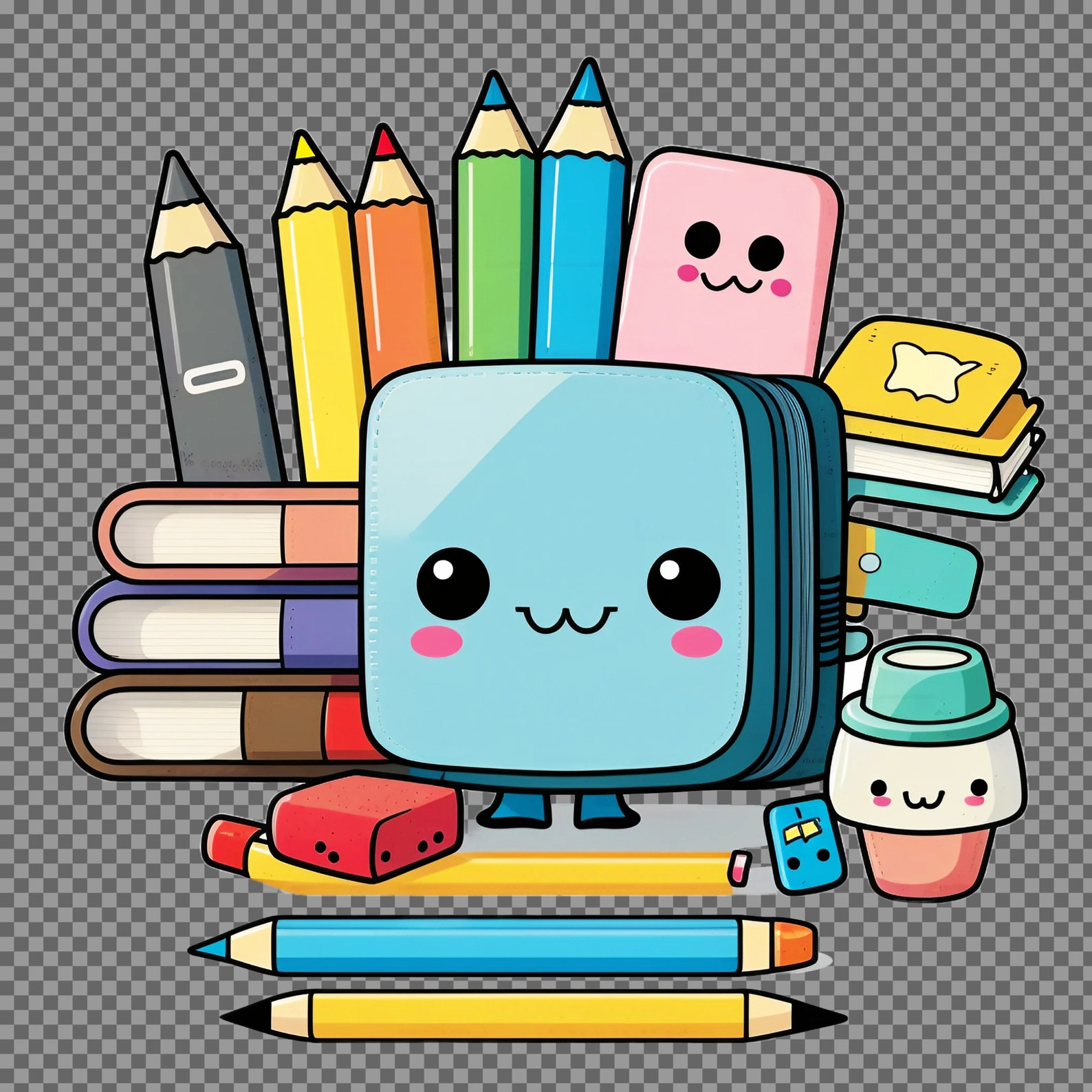 Cute School Supplies Clipart 19 Images 2048x2048 PNG Pencils, Books ...