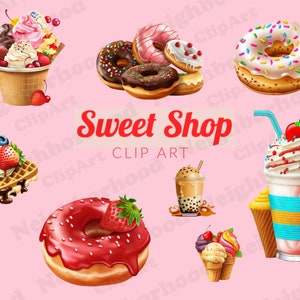 Sweet Shop Clip Art Pack - 10 HQ Images Transparent Background - Tasty ...
