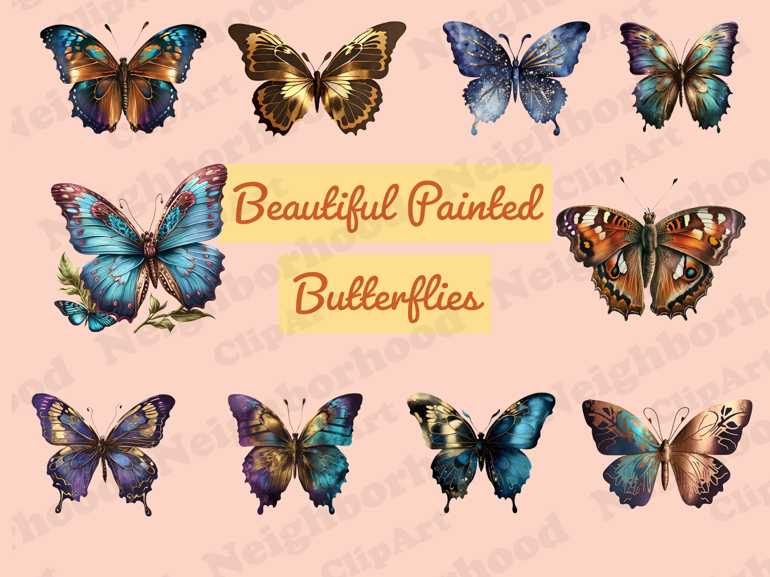 Painted Butterfly Clipart - 15 HD PNG Images - 2048x2048 Beautiful ...