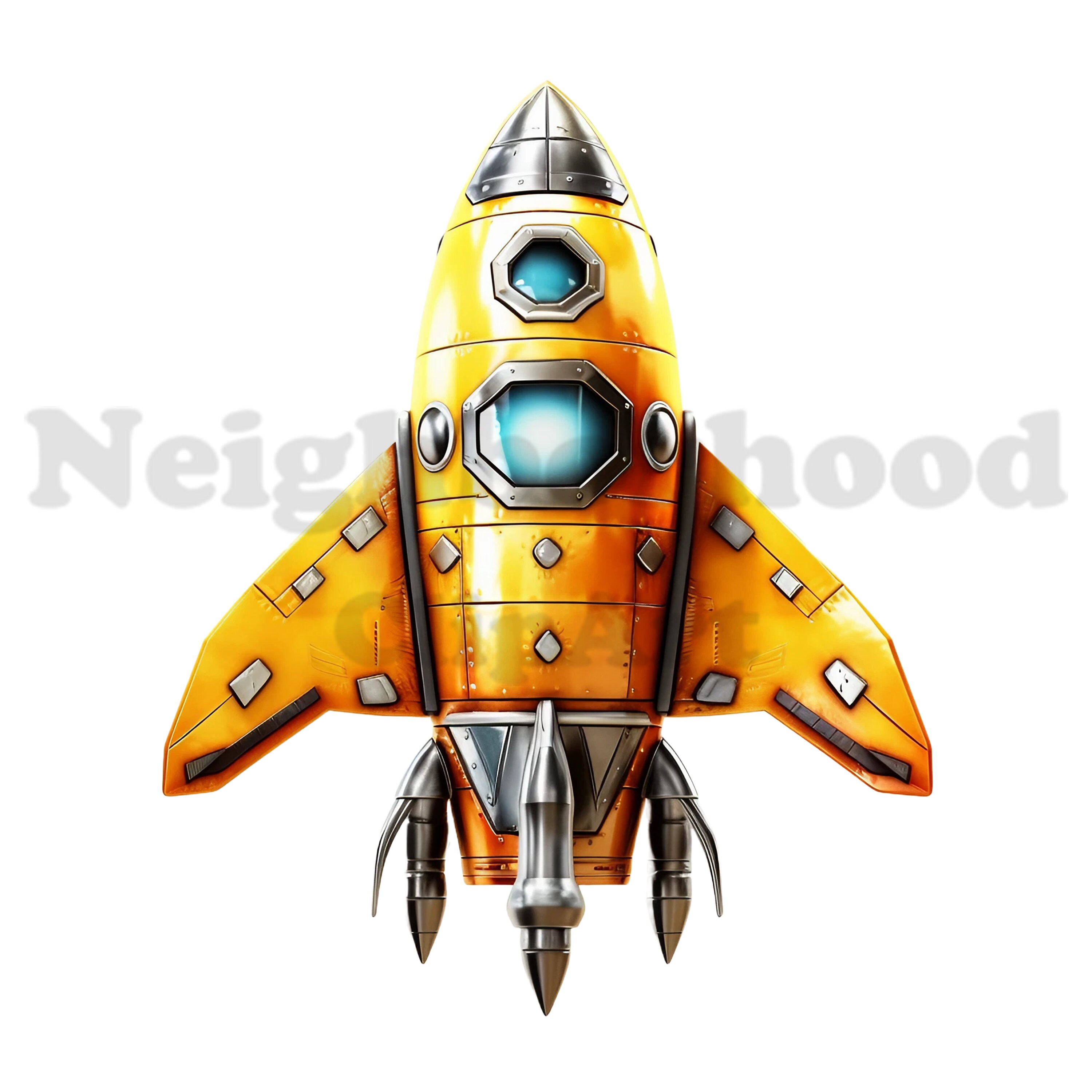 Rocket Ship Clip Art- 30 PNG Images 300dpi - Rocket Ships, Outer Space ...