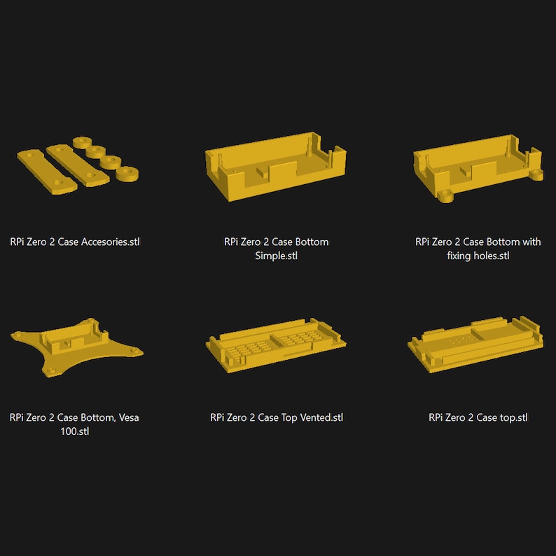 Raspberry Pi Zero 1/2 W Case With VESA 100 Mounting - STL Files for 3D ...
