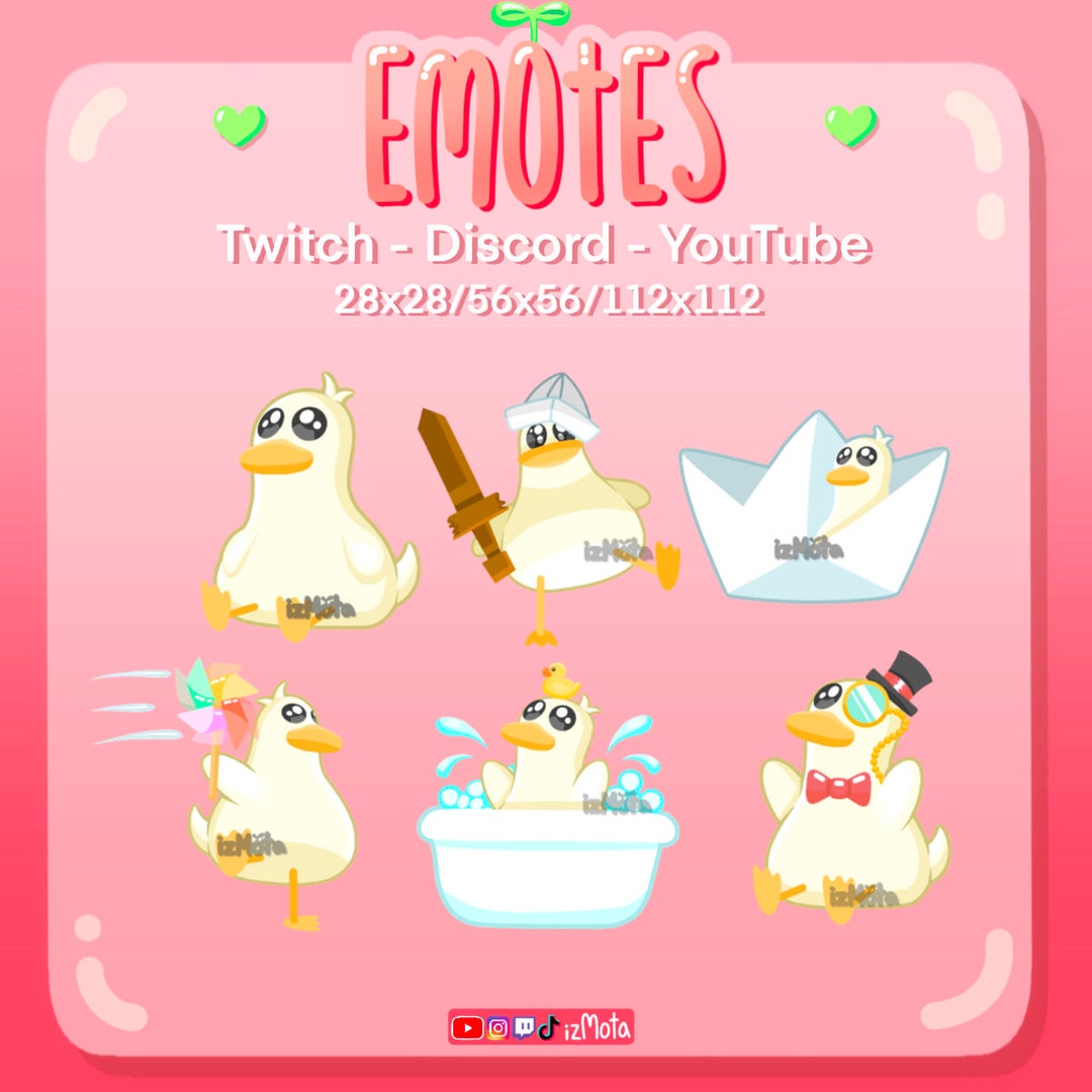 DUCK EMOTES (6) | Twitch, Discord, Youtube | Cute Duck Emote Starter ...