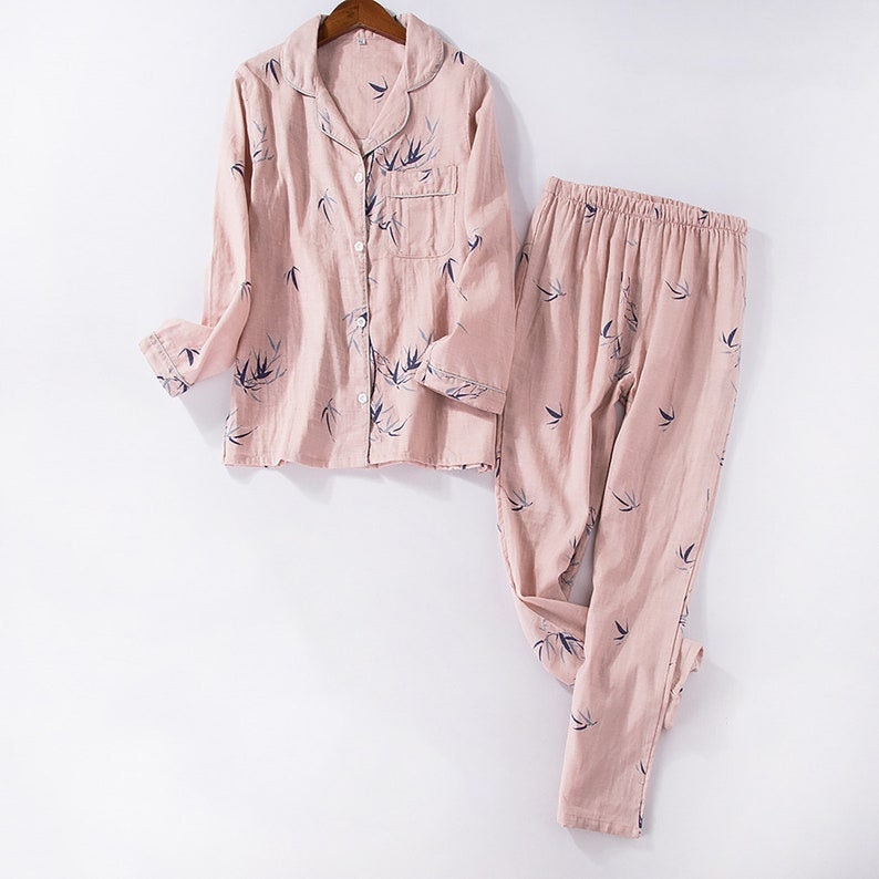 Women 100% Organic Cotton Pajamas Set Print Pajama Long - Etsy Canada