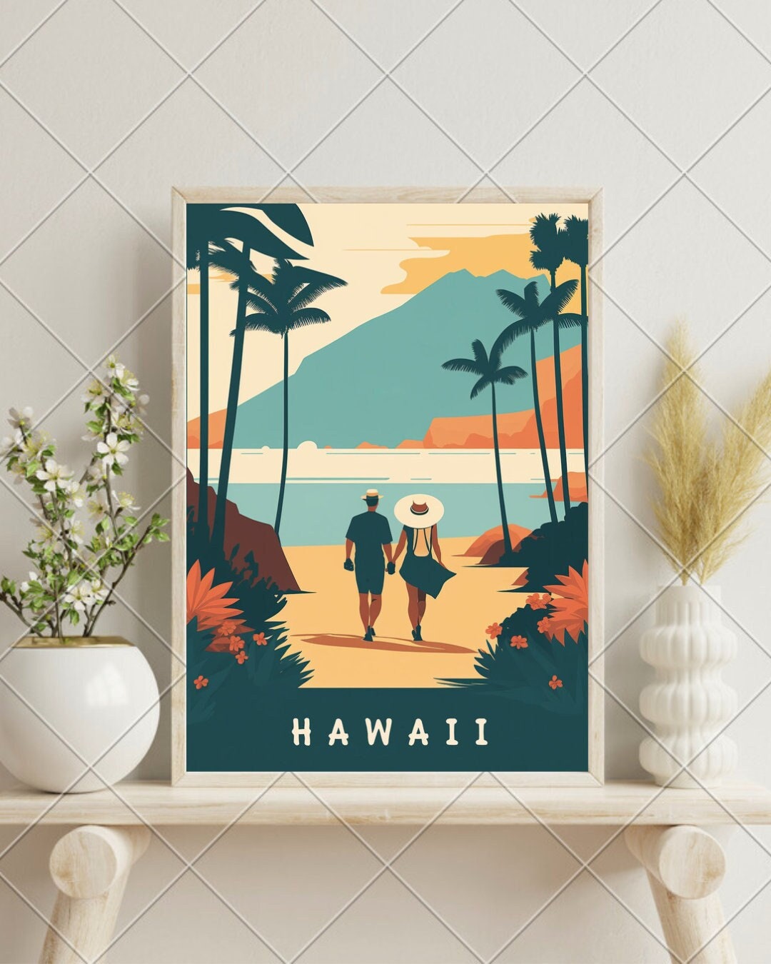 Hawaii Poster Digital Download Vintage Wall Art Hawaii - Etsy