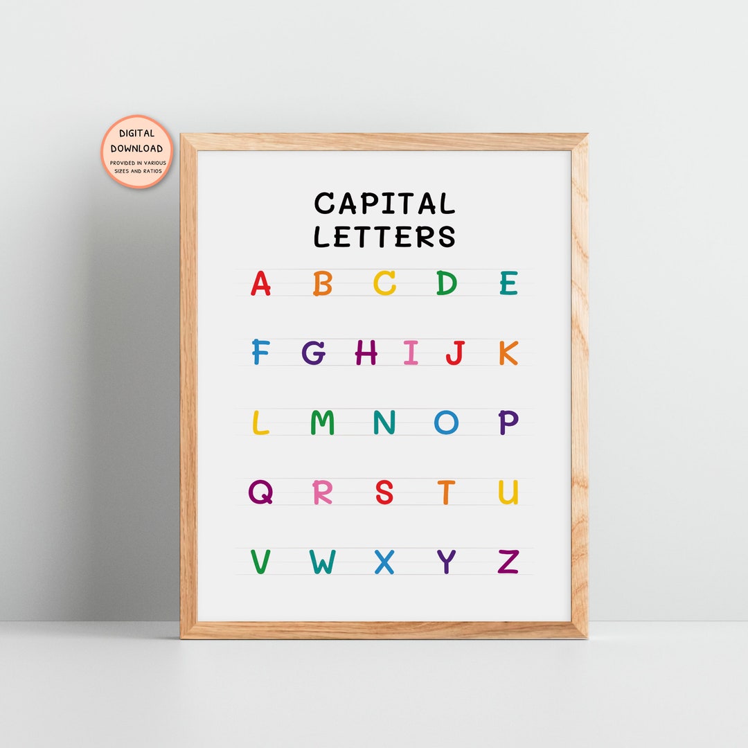 Rainbow Capital Letters Poster Classroom Poster Early - Etsy