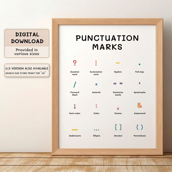 Punctuation Poster - Etsy