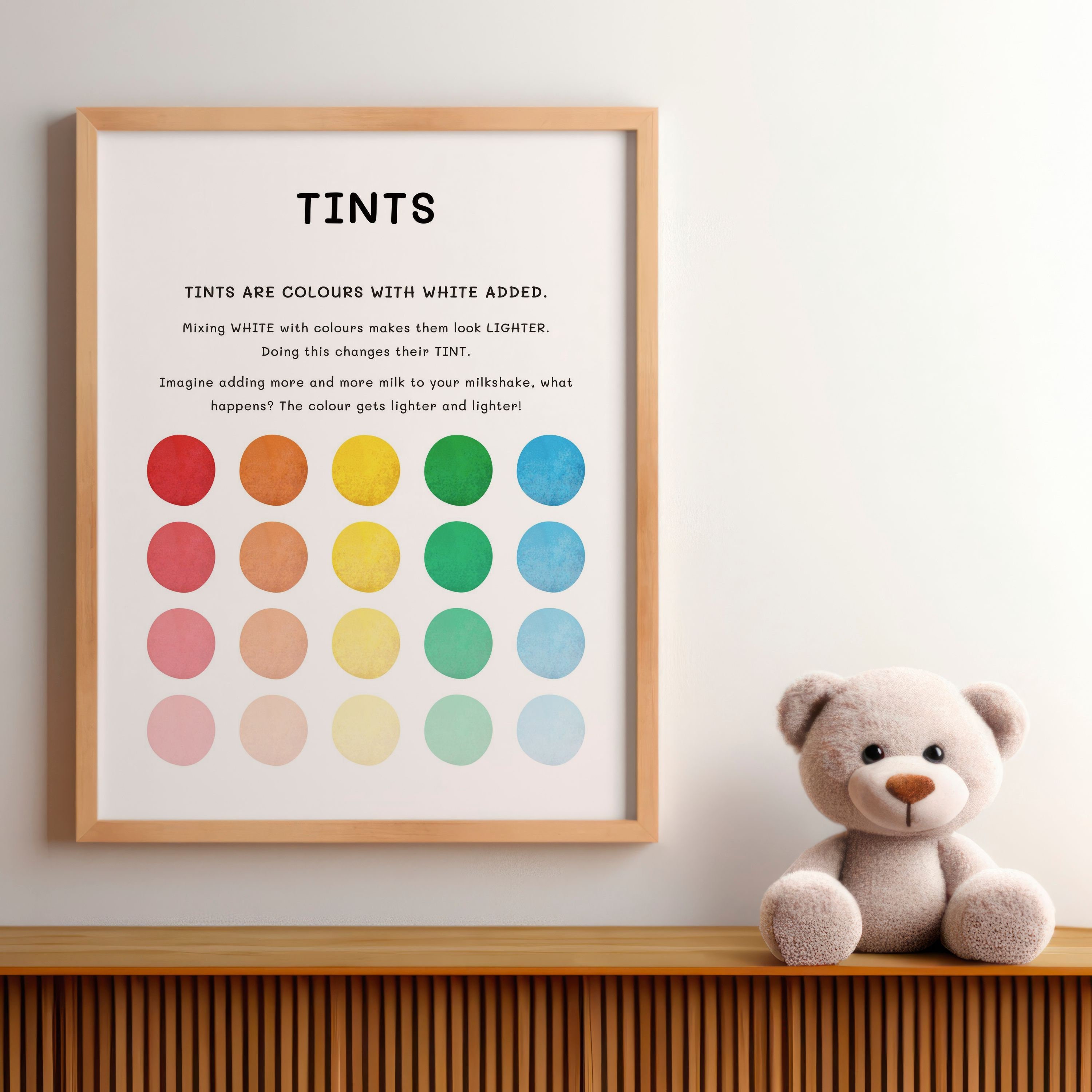 Colour Tints Educational Poster Colour Theory Classroom - Etsy