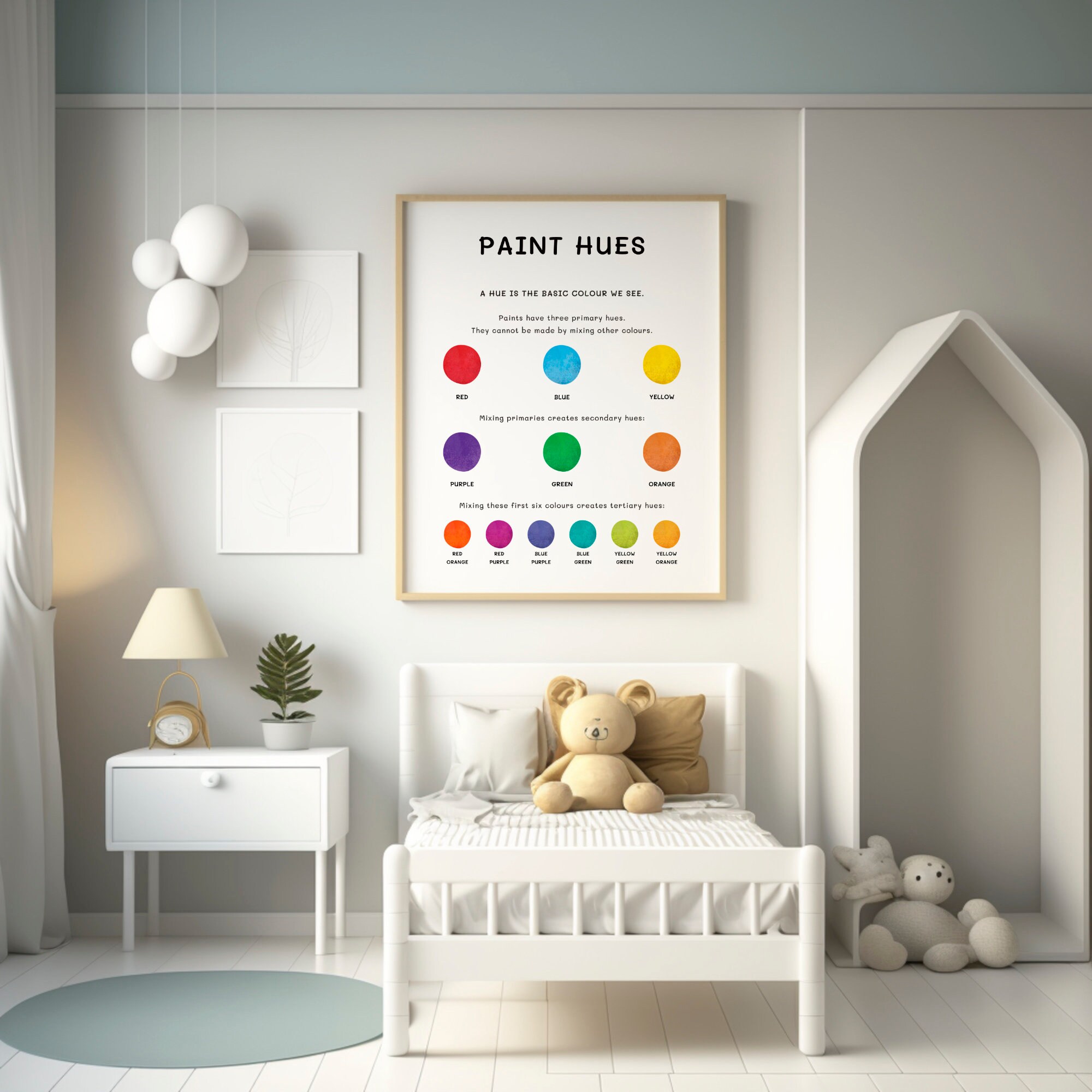 Paint Hues Educational Poster Learning Colours Classroom - Etsy