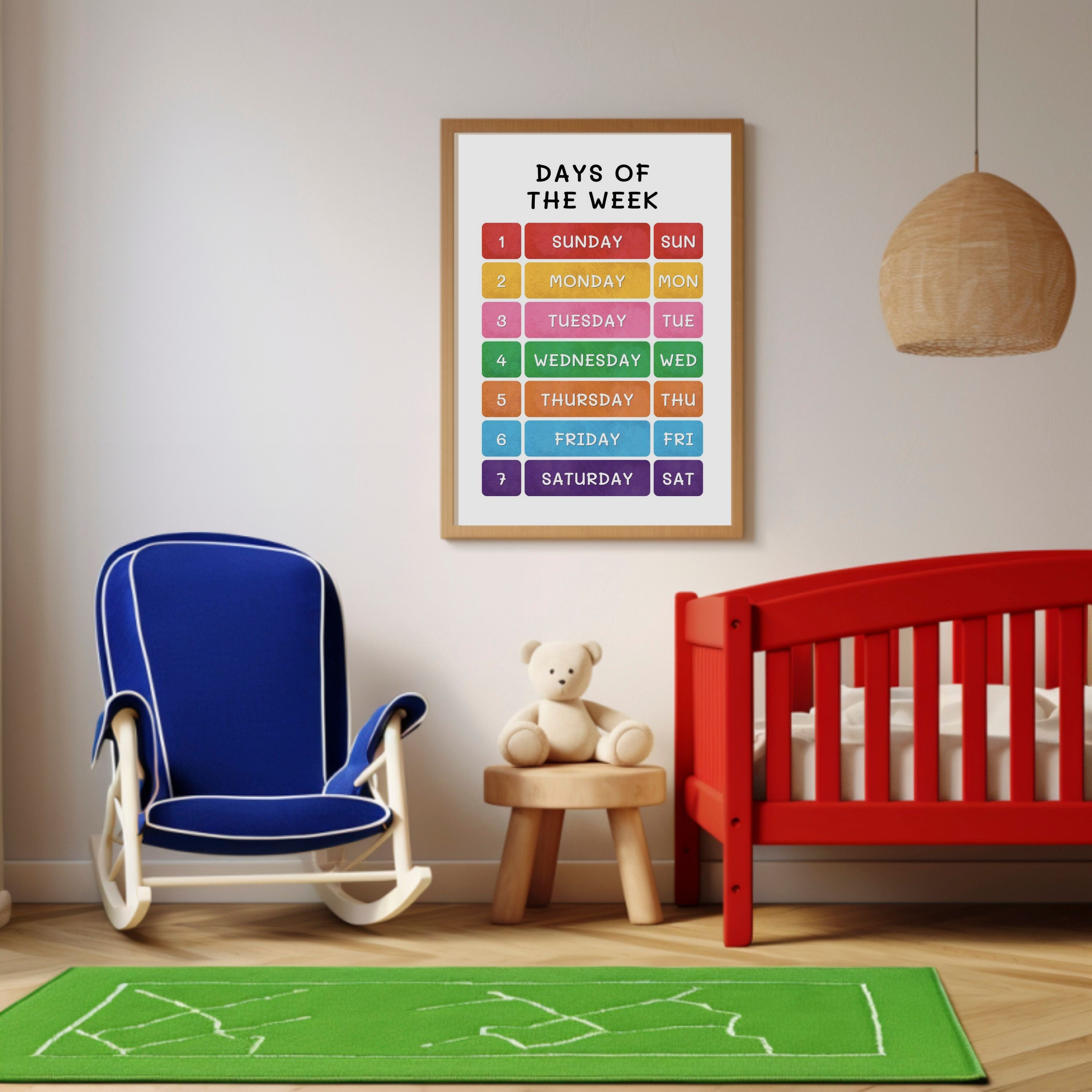 Days of the Week Poster, Educational Poster, Classroom Poster, Early ...