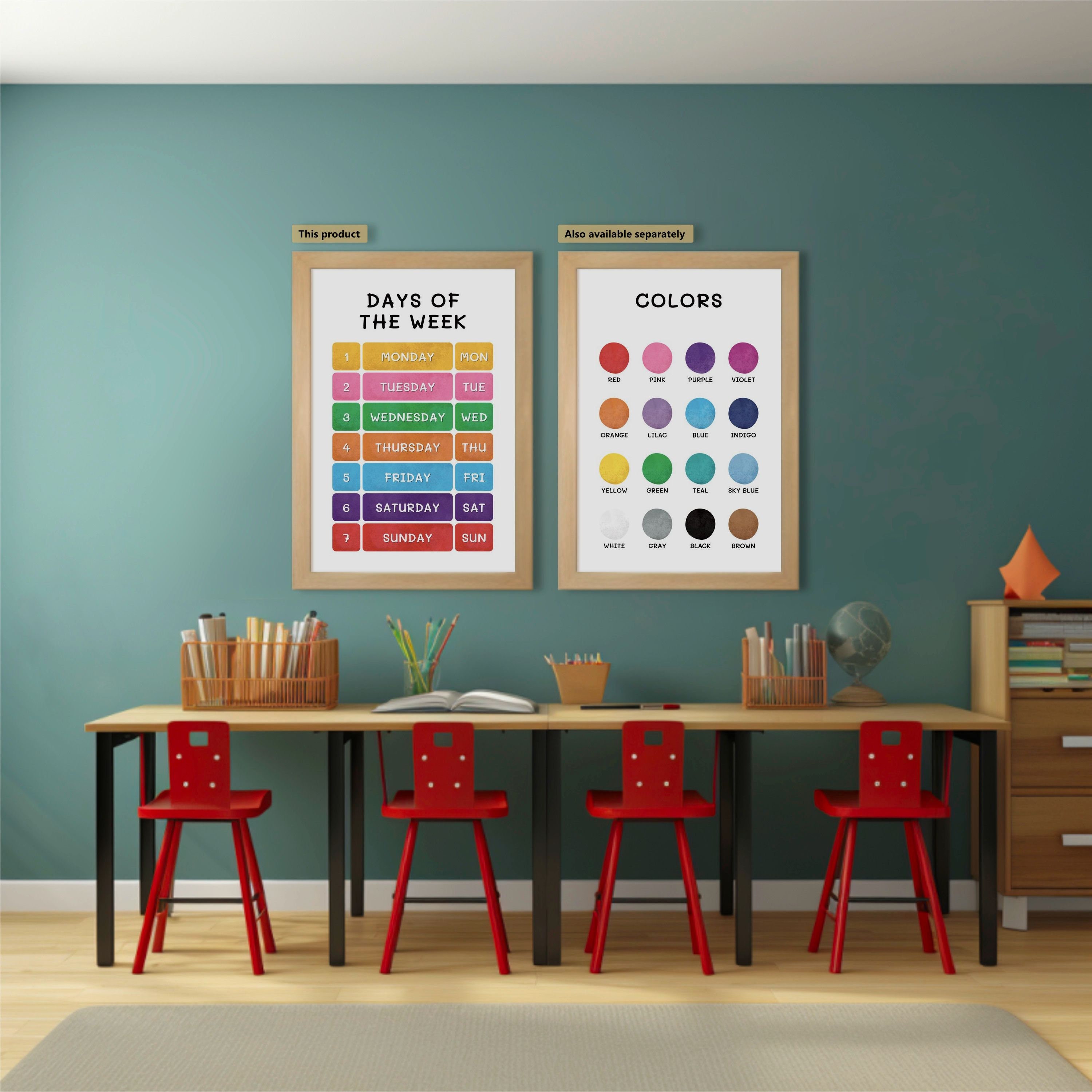 Days of the Week Poster, Educational Poster, Classroom Poster, Early ...